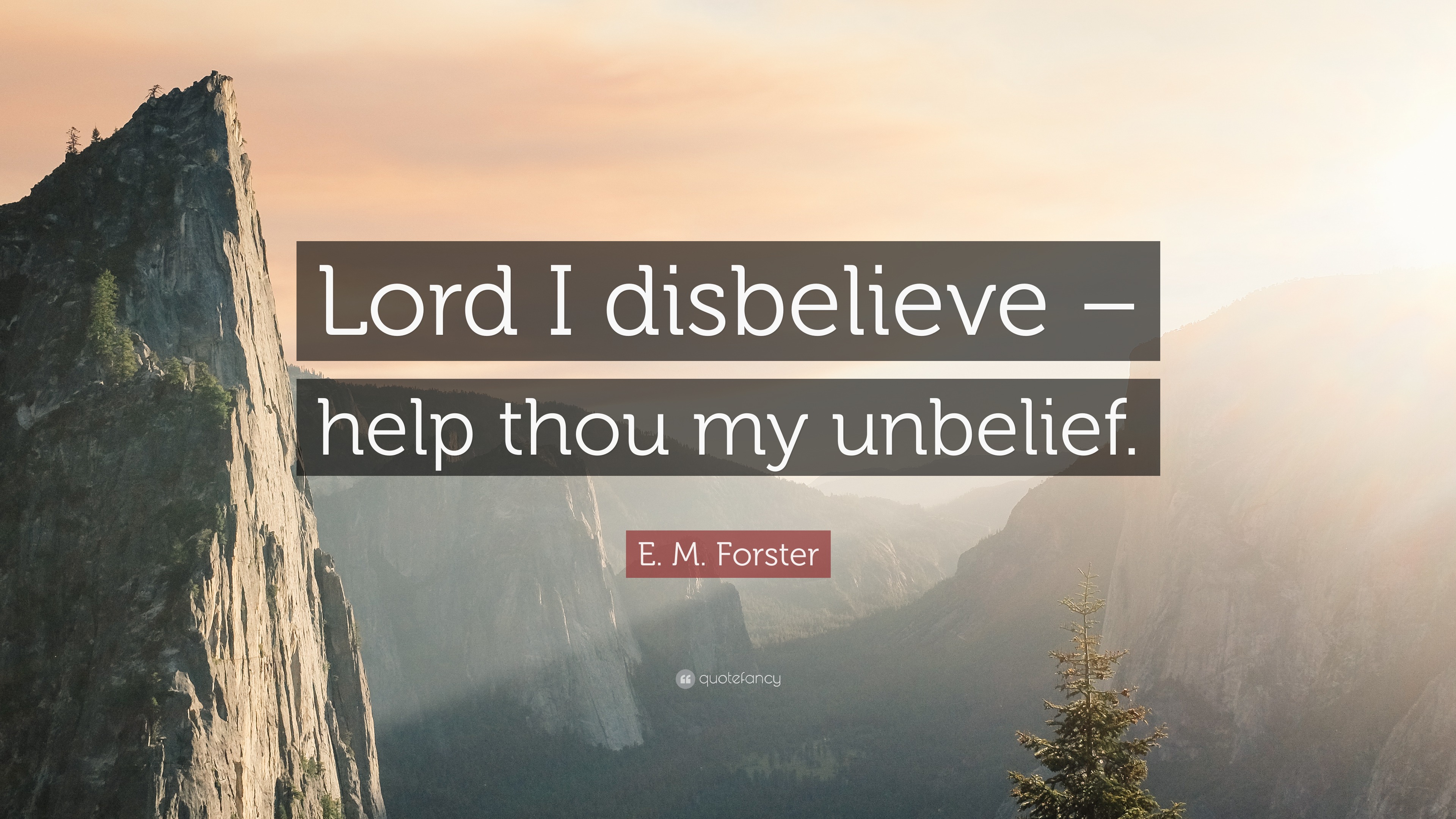 E. M. Forster Quote: “Lord I disbelieve – help thou my unbelief.”