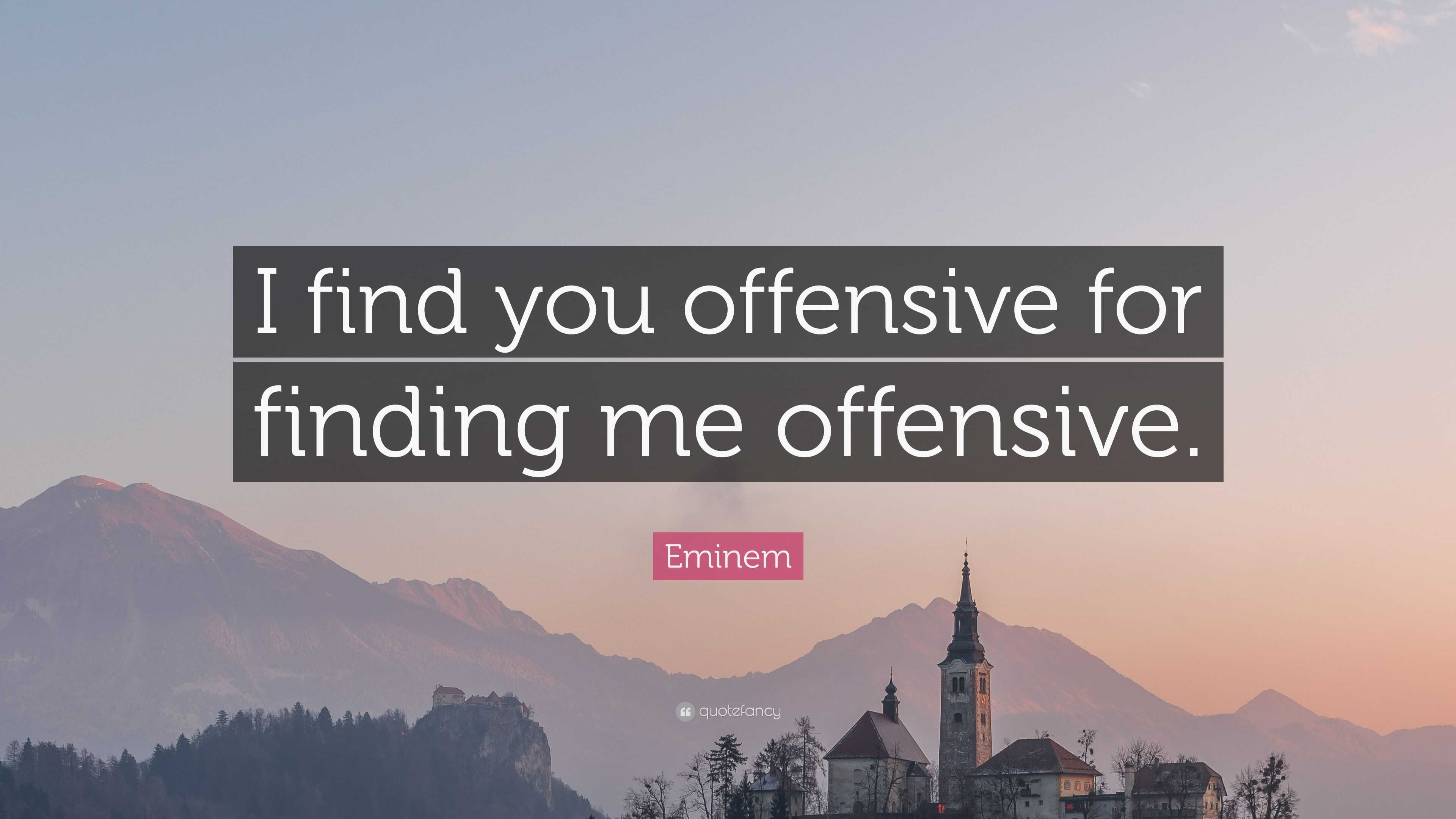 Eminem Quote: “I find you offensive for finding me offensive.”