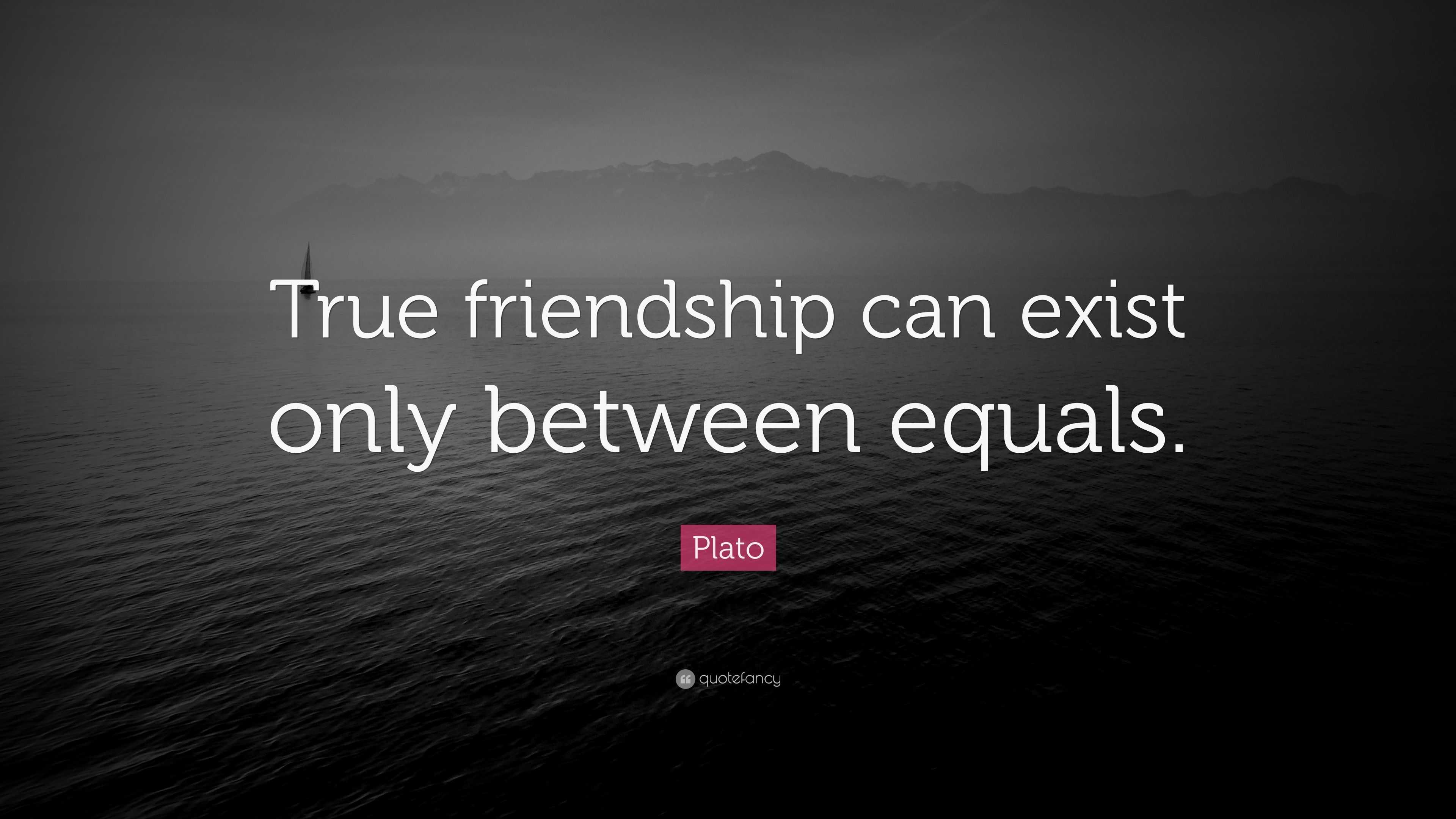 Plato Quote: “True friendship can exist only between equals.”