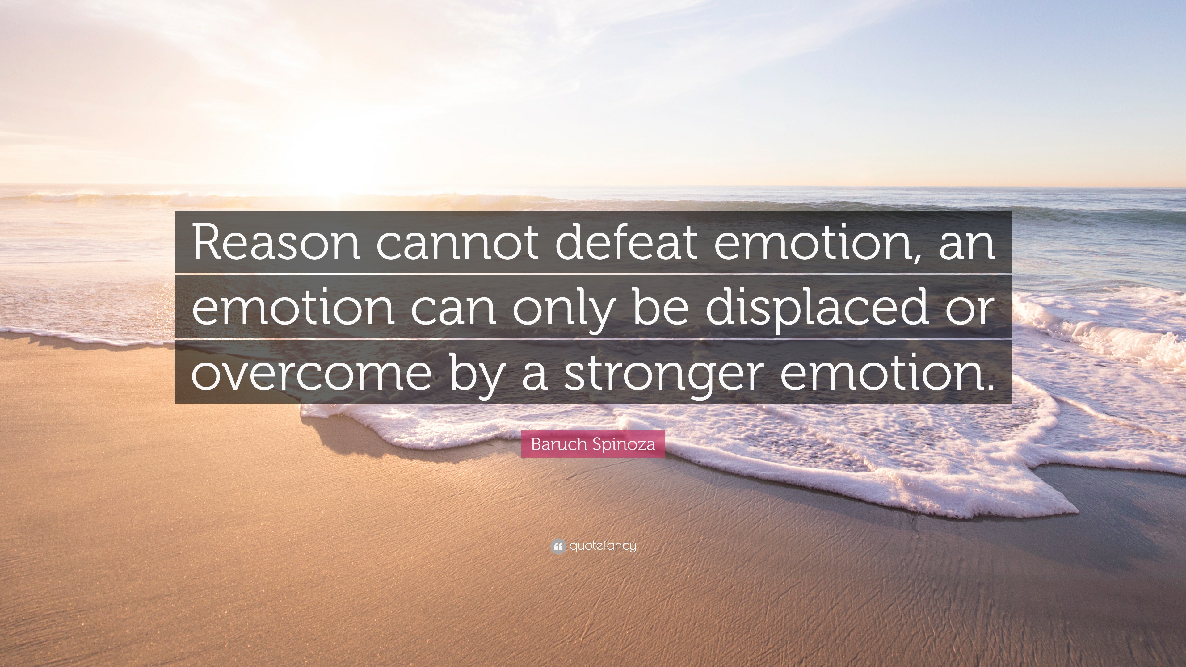 Baruch Spinoza Quote: “Reason cannot defeat emotion, an emotion can ...