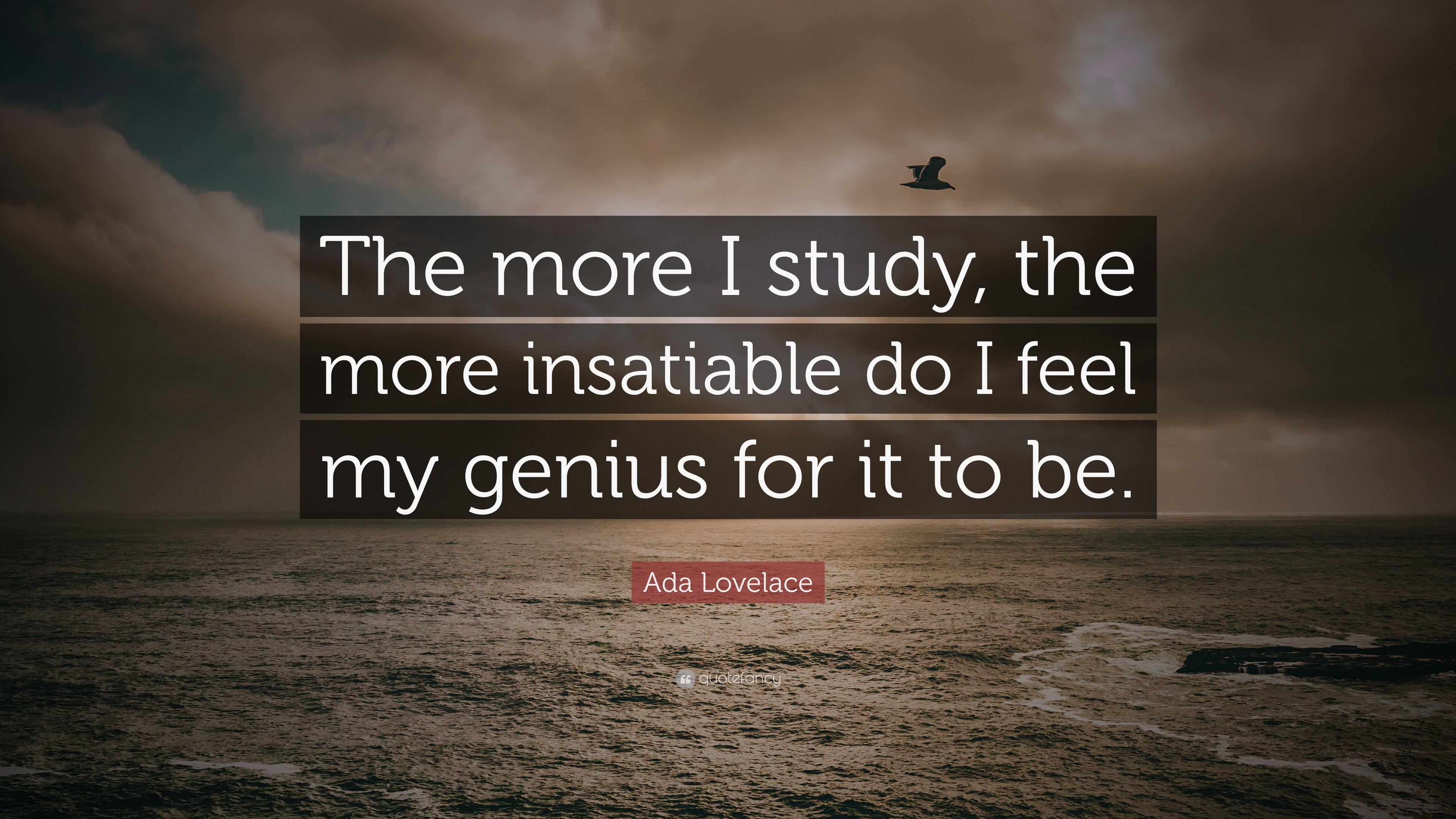 Ada Lovelace Quote: “The more I study, the more insatiable do I feel my ...