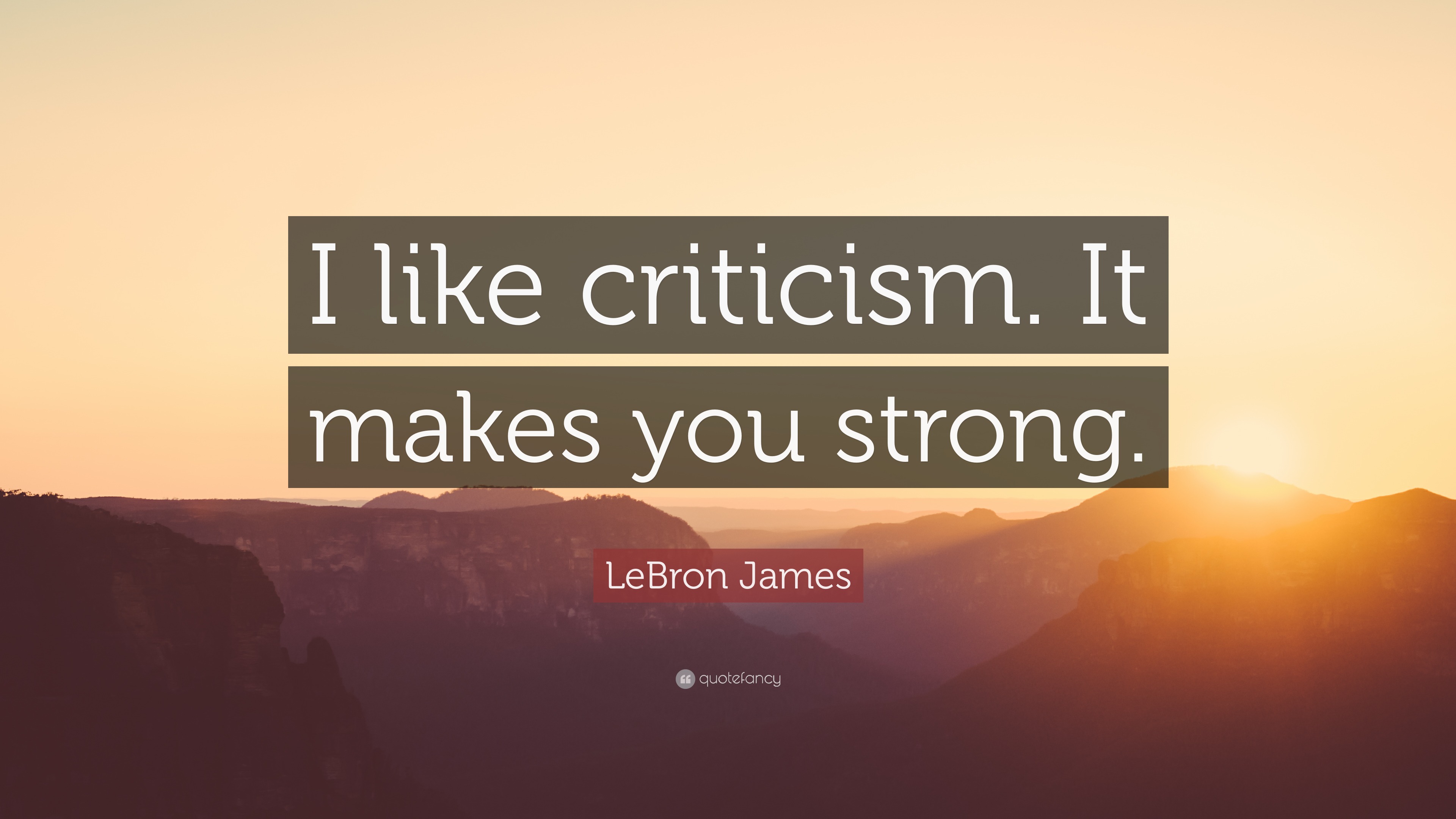 LeBron James Quote: “I like criticism. It makes you strong.”
