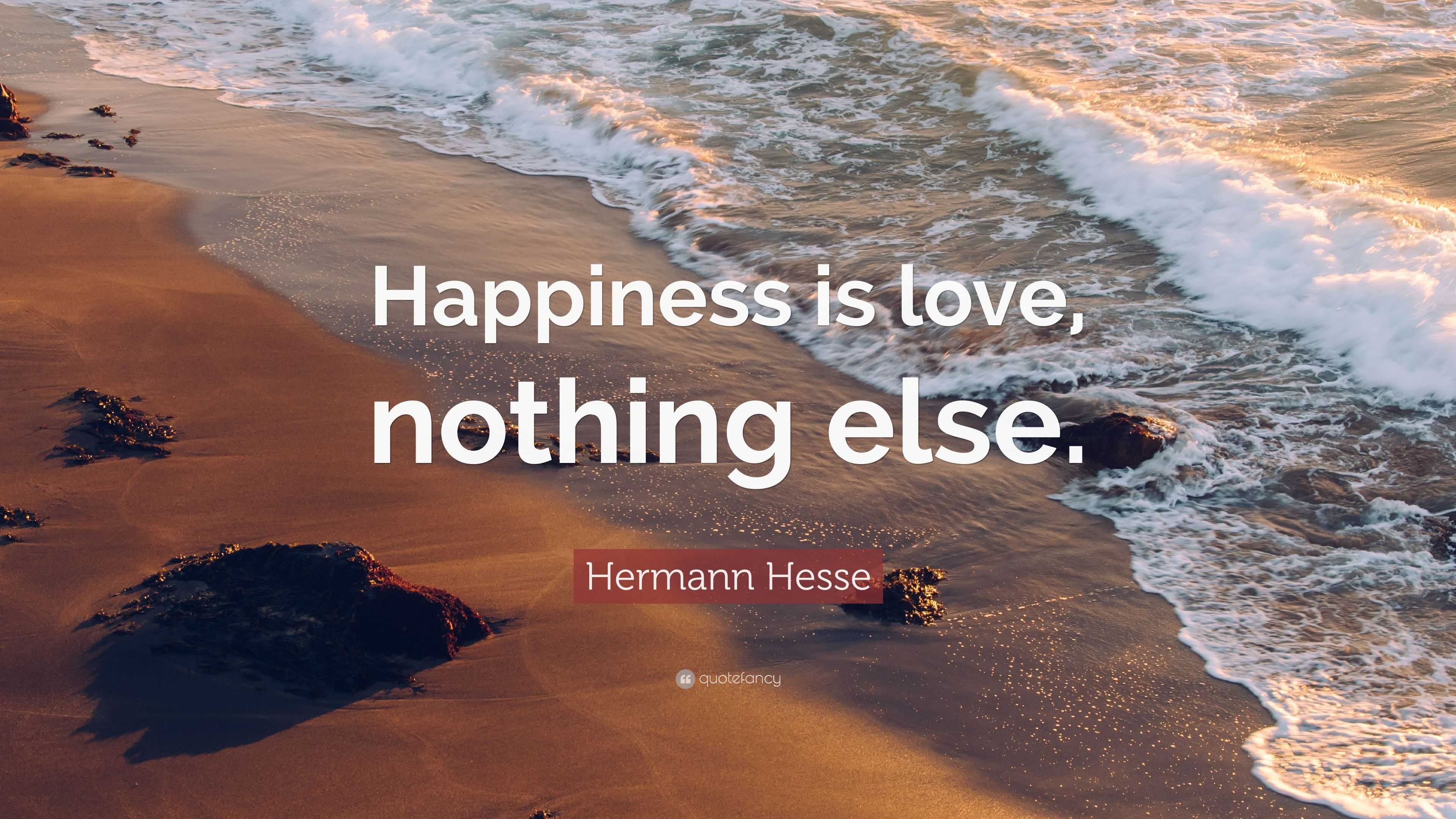 Hermann Hesse Quote: “Happiness is love, nothing else.”