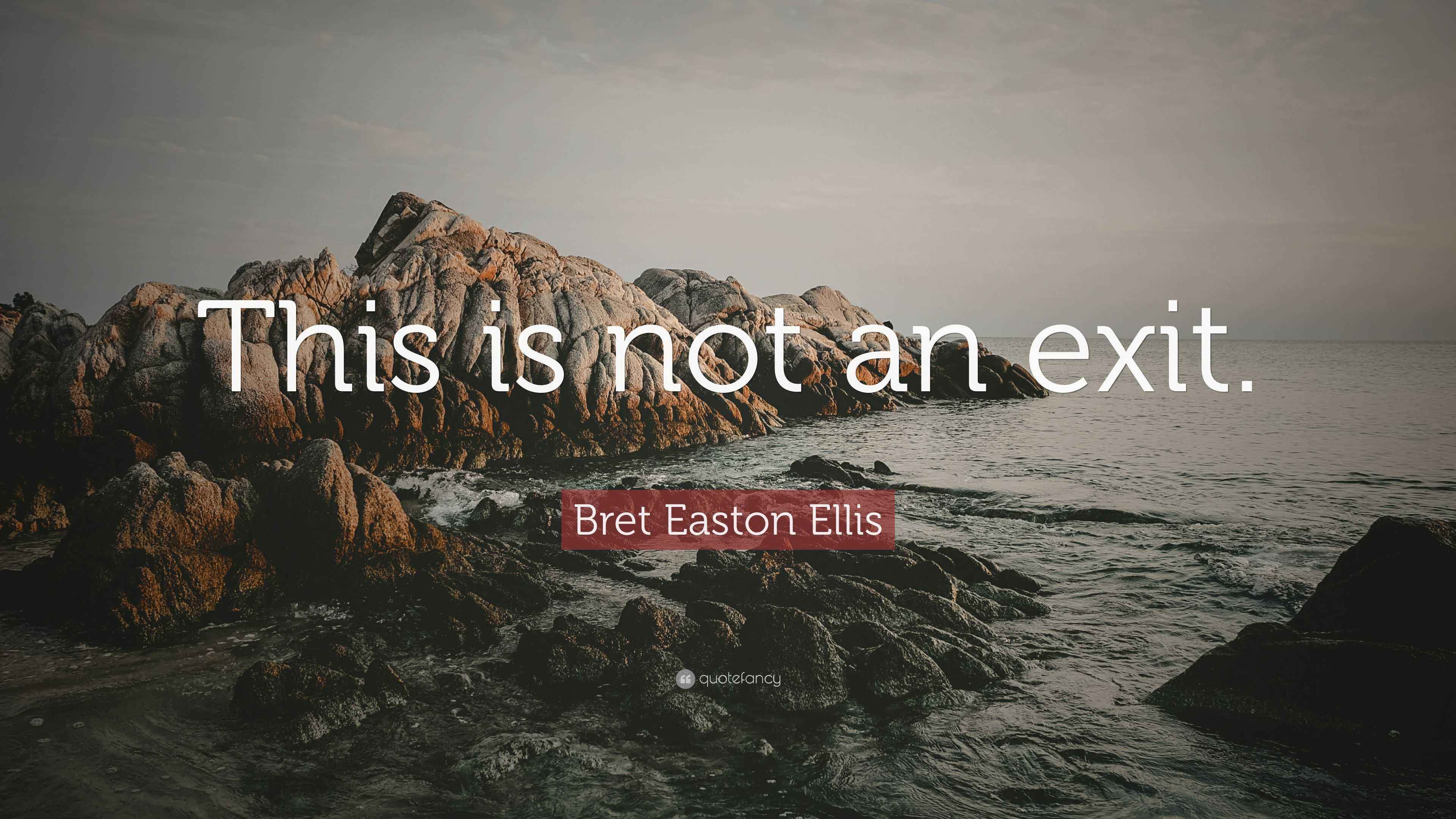 Bret Easton Ellis Quote: “This is not an exit.”