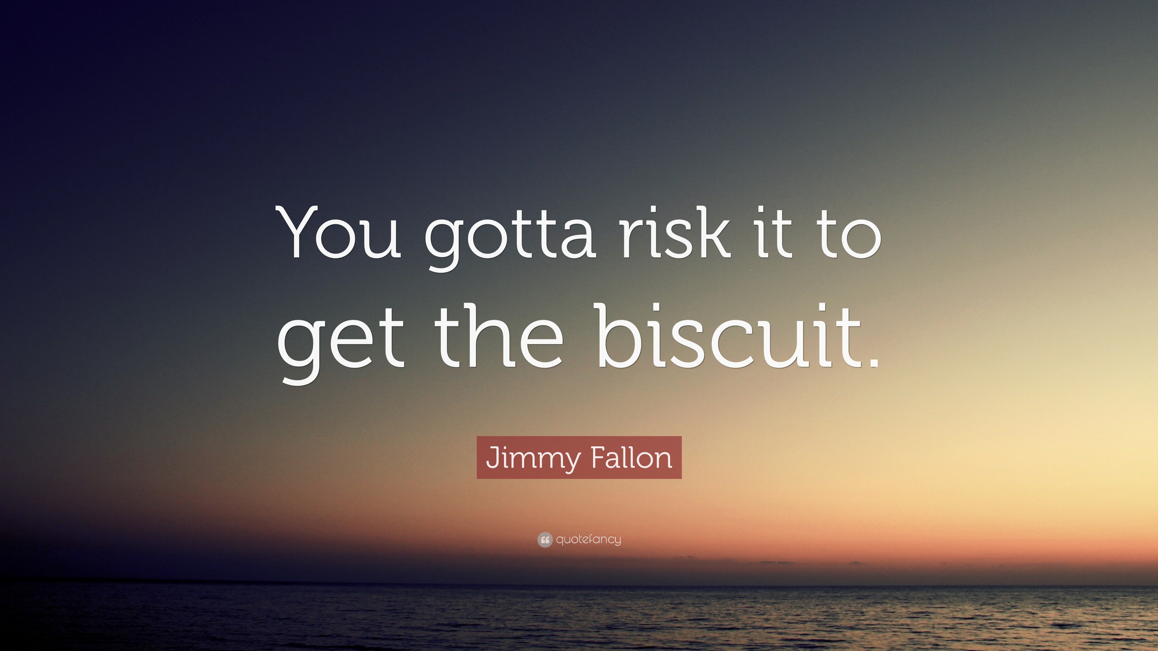 Jimmy Fallon Quote: “You gotta risk it to get the biscuit.”