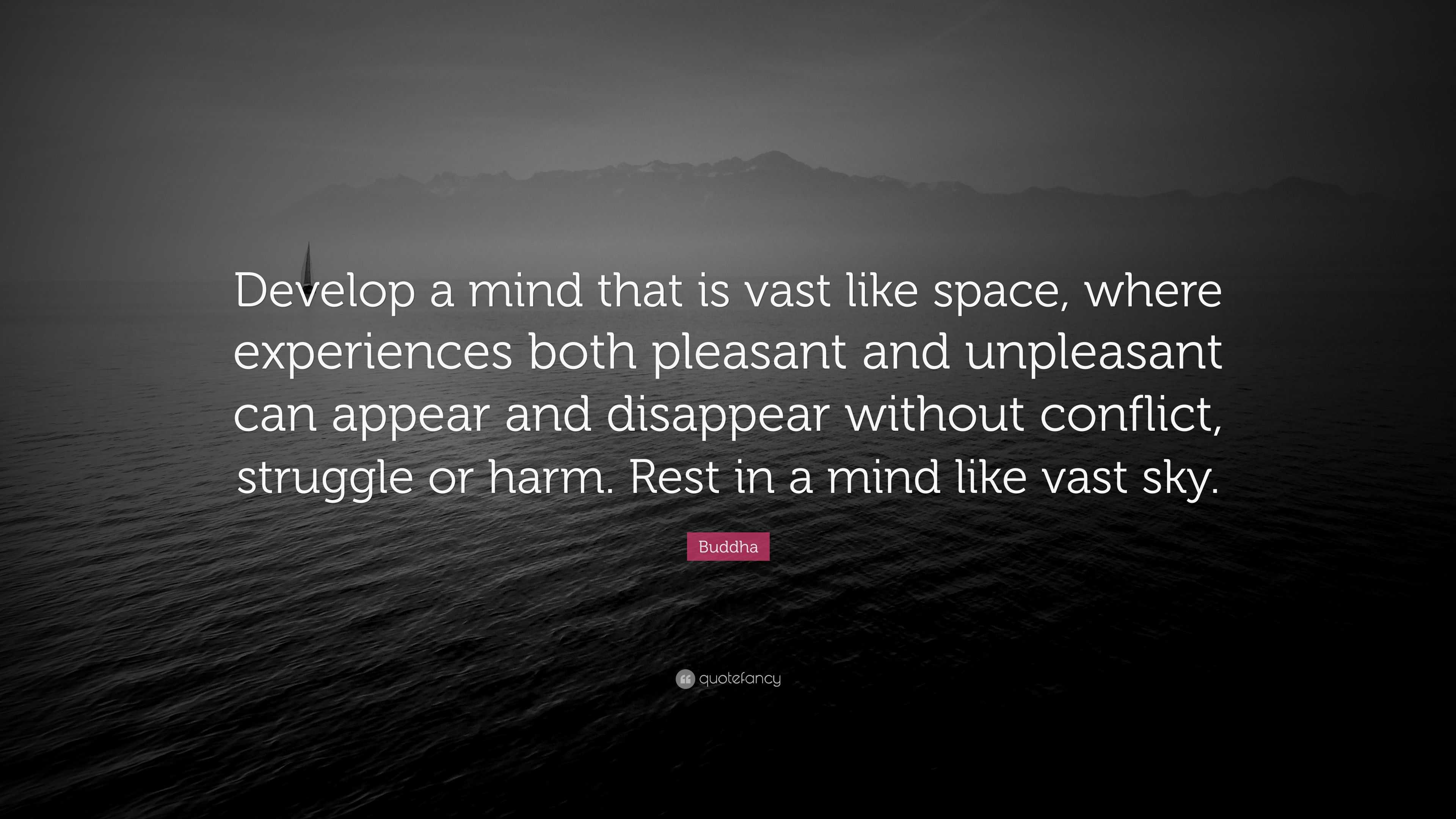 Buddha Quote: “Develop a mind that is vast like space, where ...