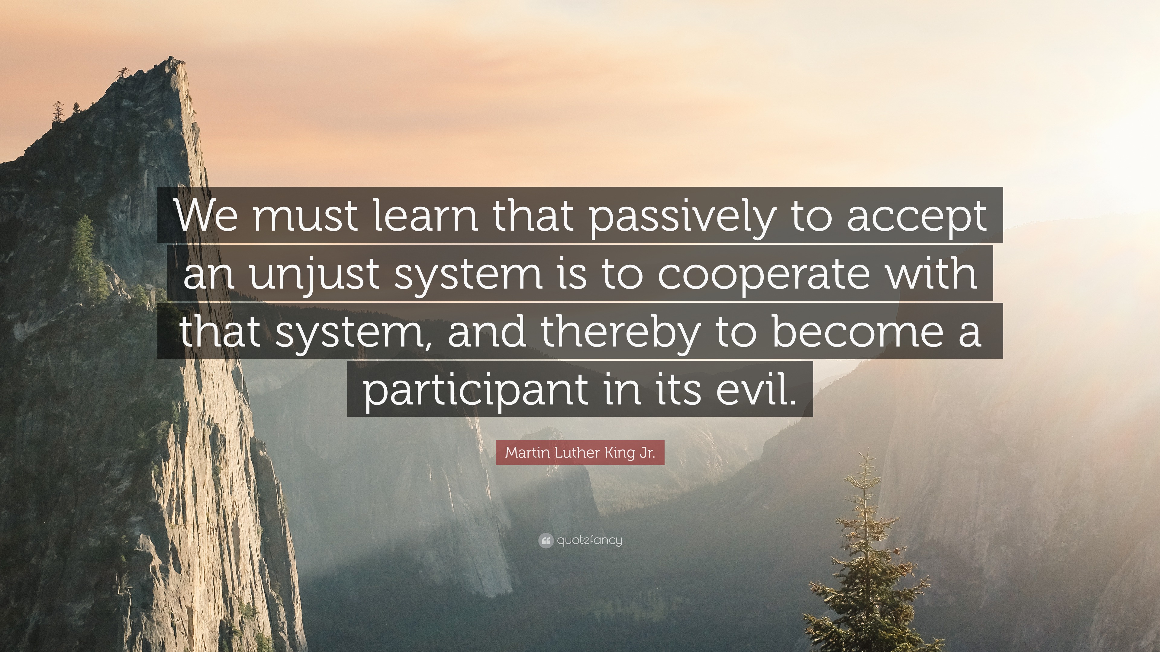 Martin Luther King Jr. Quote: “We must learn that passively to accept ...