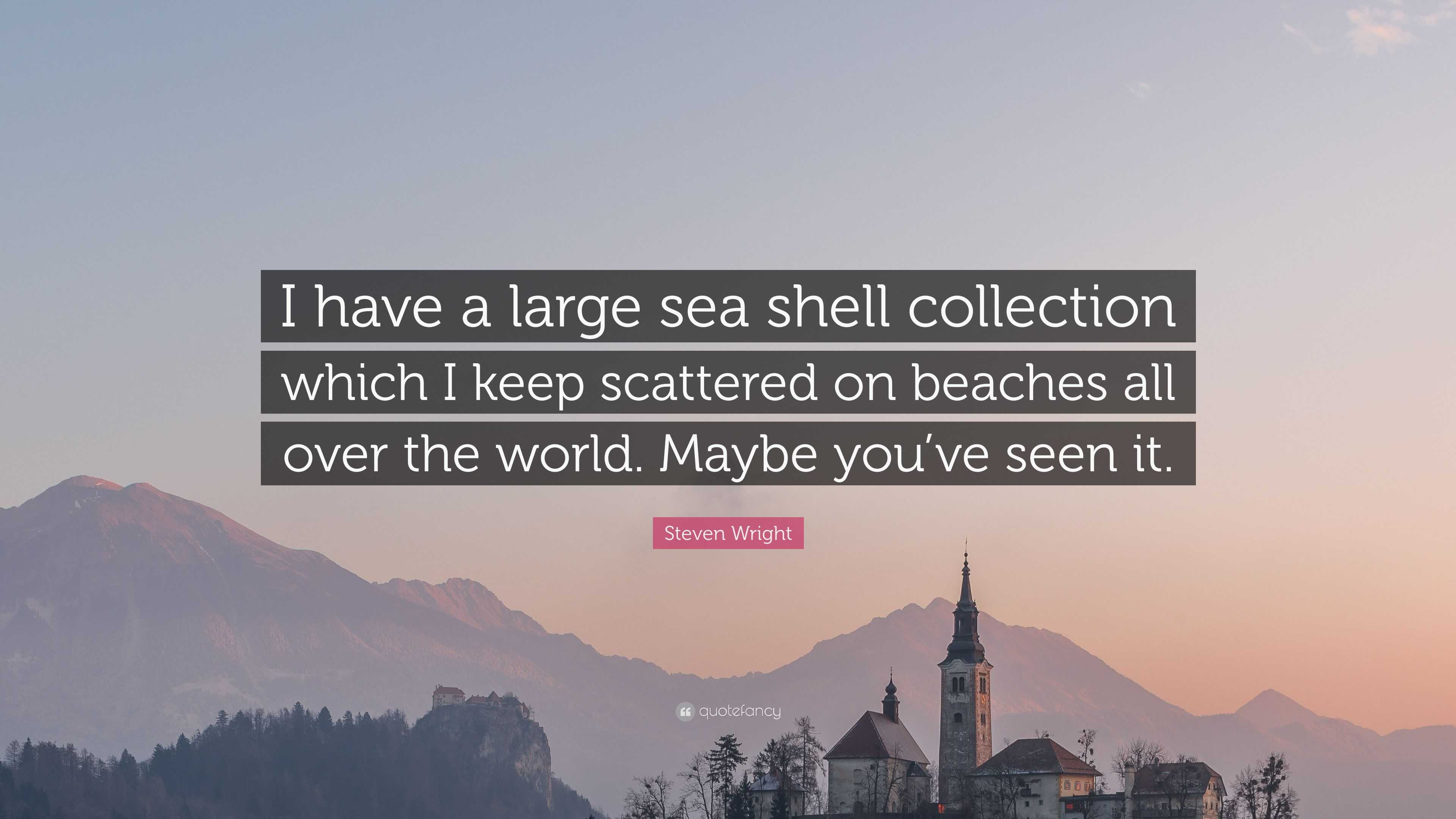 Steven Wright Quote: “I have a large sea shell collection which I keep ...
