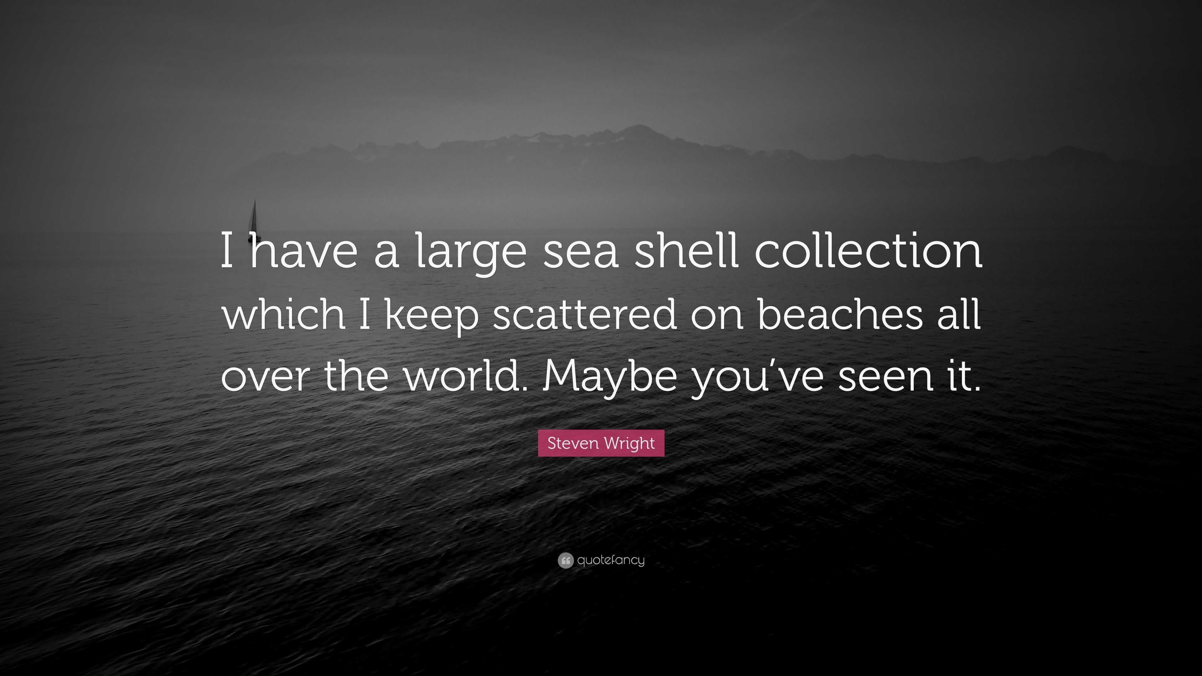 Steven Wright Quote: “I have a large sea shell collection which I keep ...