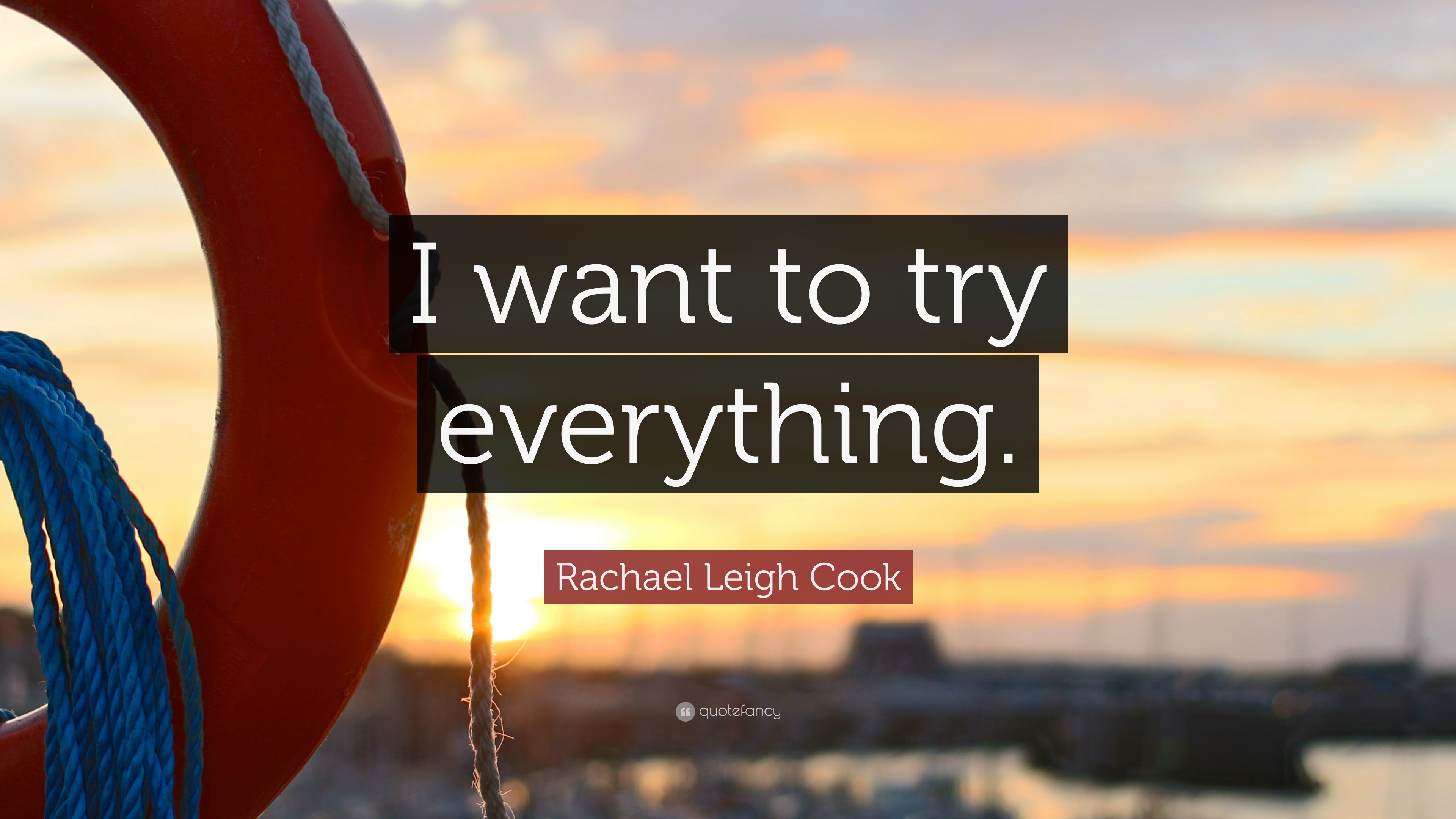 Rachael Leigh Cook Quote: “I want to try everything.”