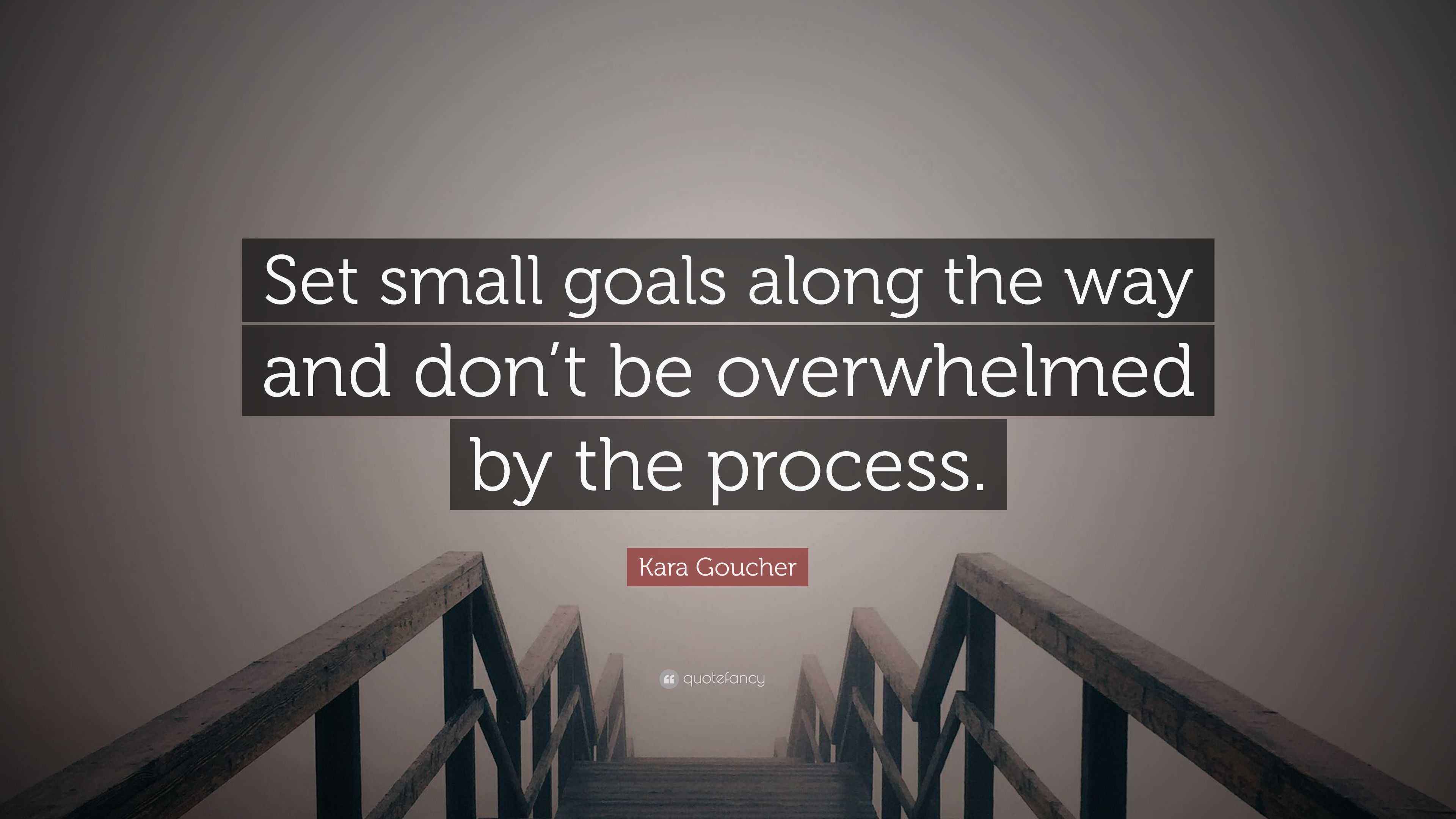 Kara Goucher Quote: “Set small goals along the way and don’t be ...