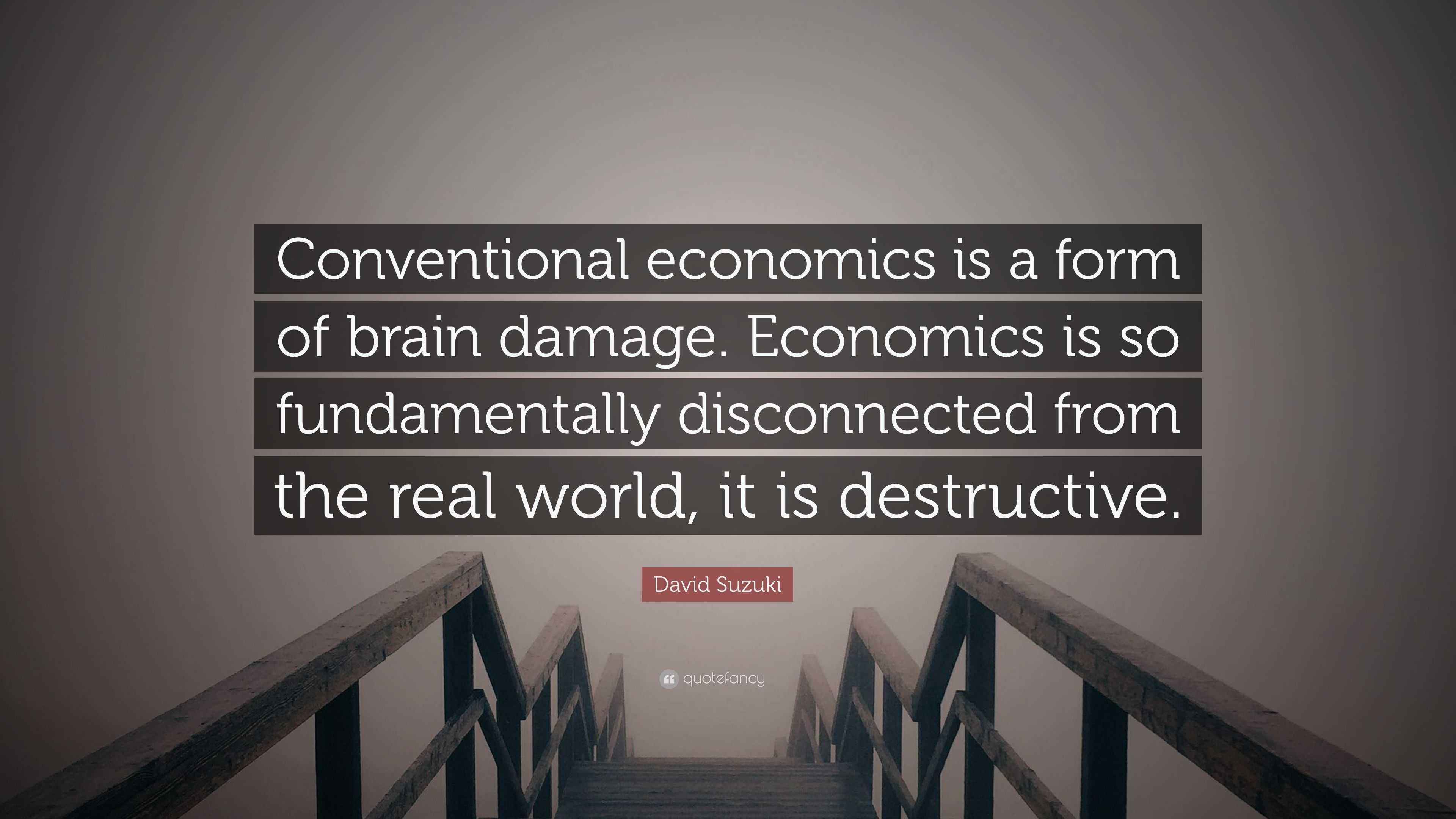 David Suzuki Quote: “Conventional economics is a form of brain damage ...