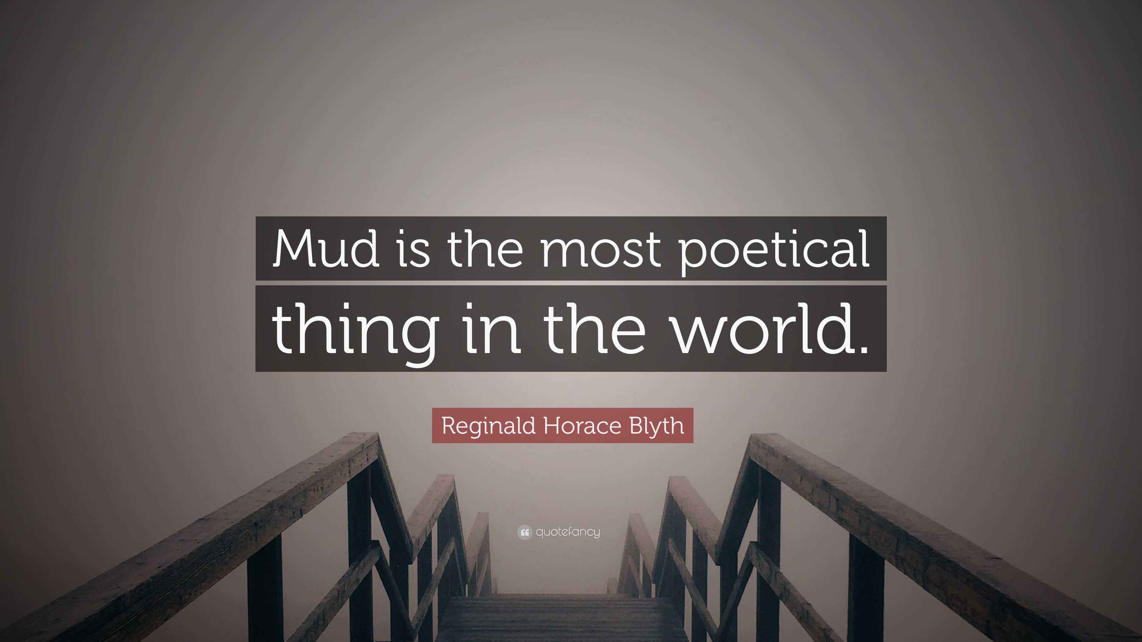 Reginald Horace Blyth Quote: “Mud is the most poetical thing in the world.”