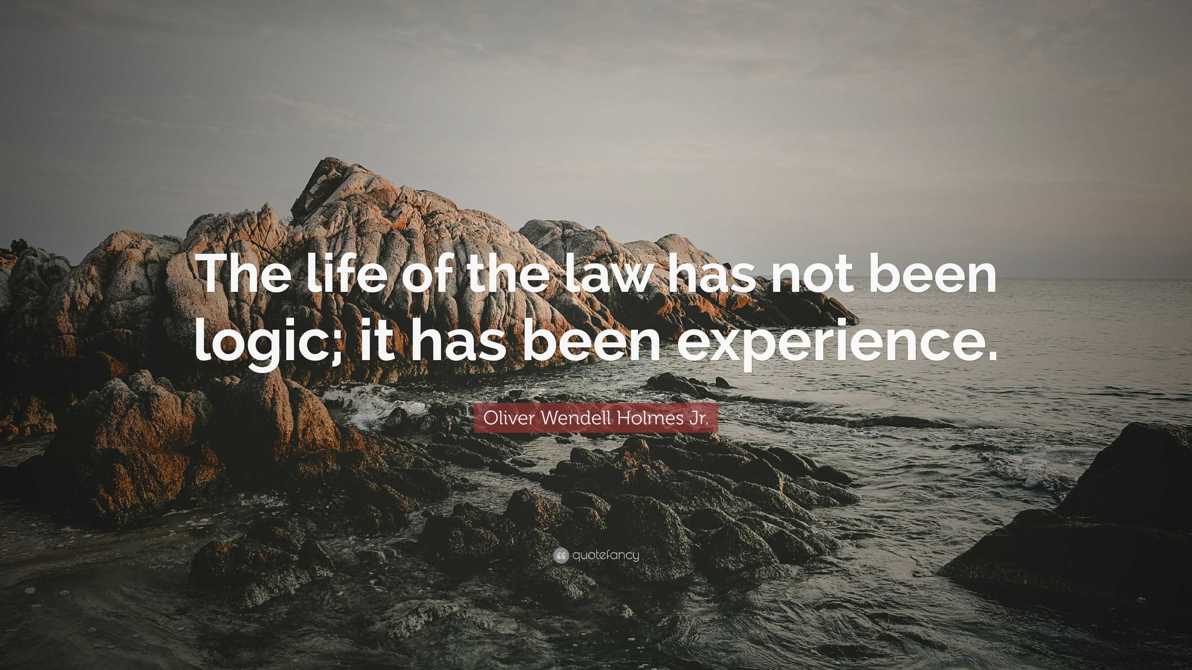 Oliver Wendell Holmes Jr. Quote: “The life of the law has not been ...