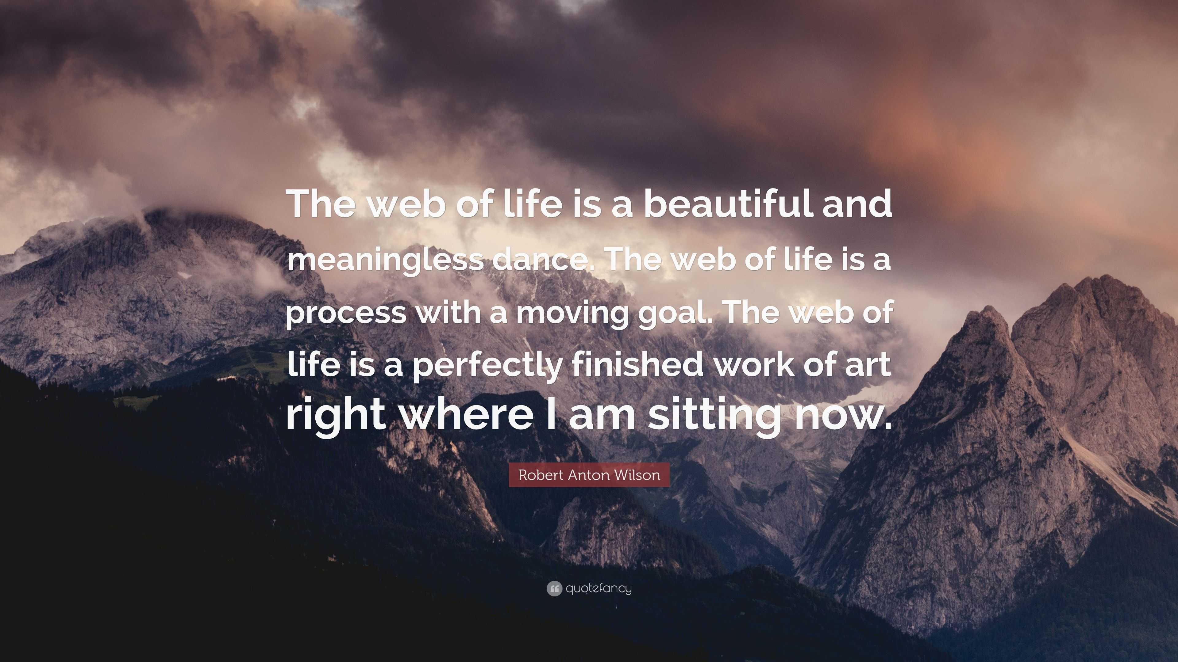Robert Anton Wilson Quote: “The web of life is a beautiful and ...