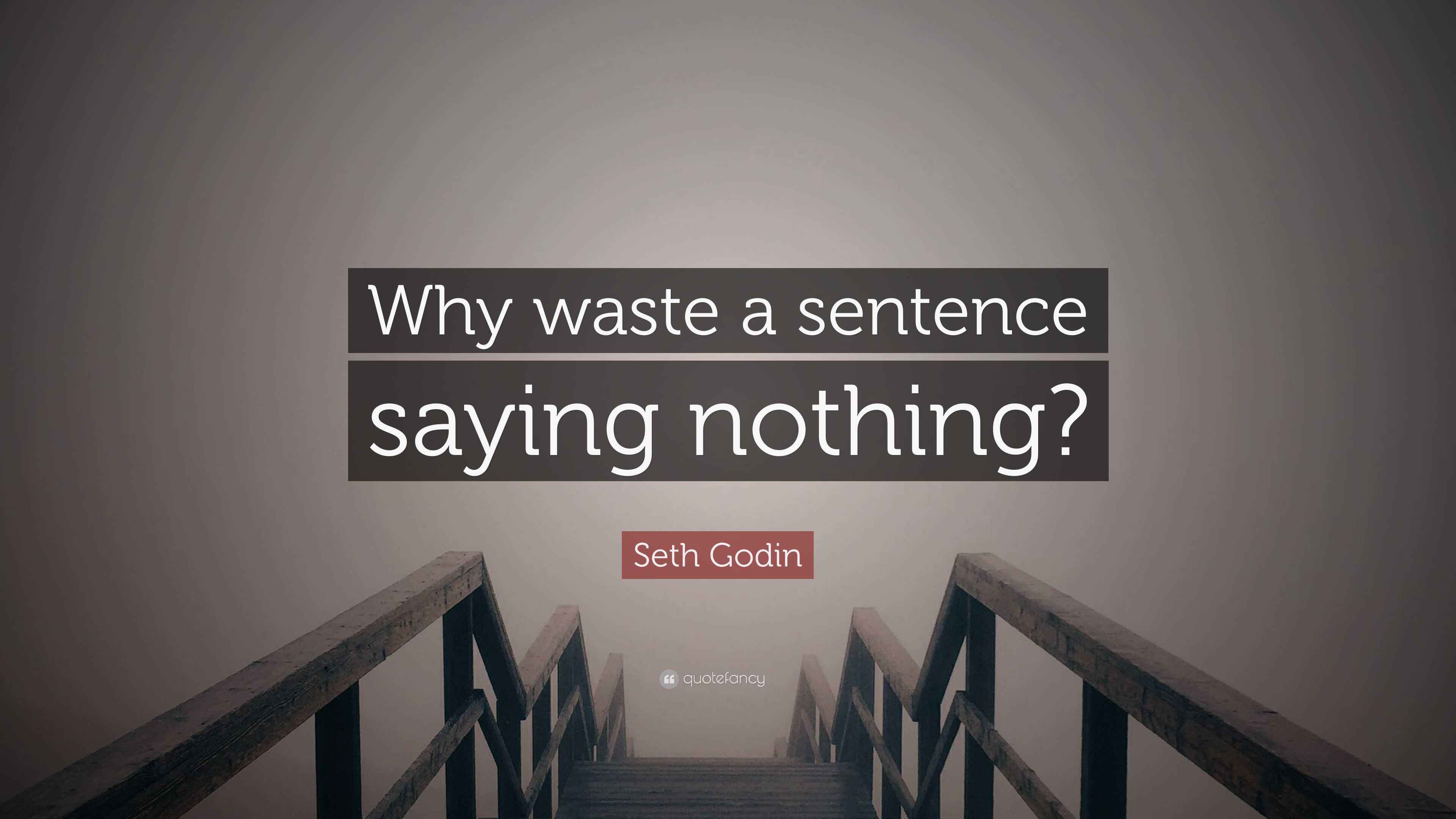Seth Godin Quote: “Why waste a sentence saying nothing?”