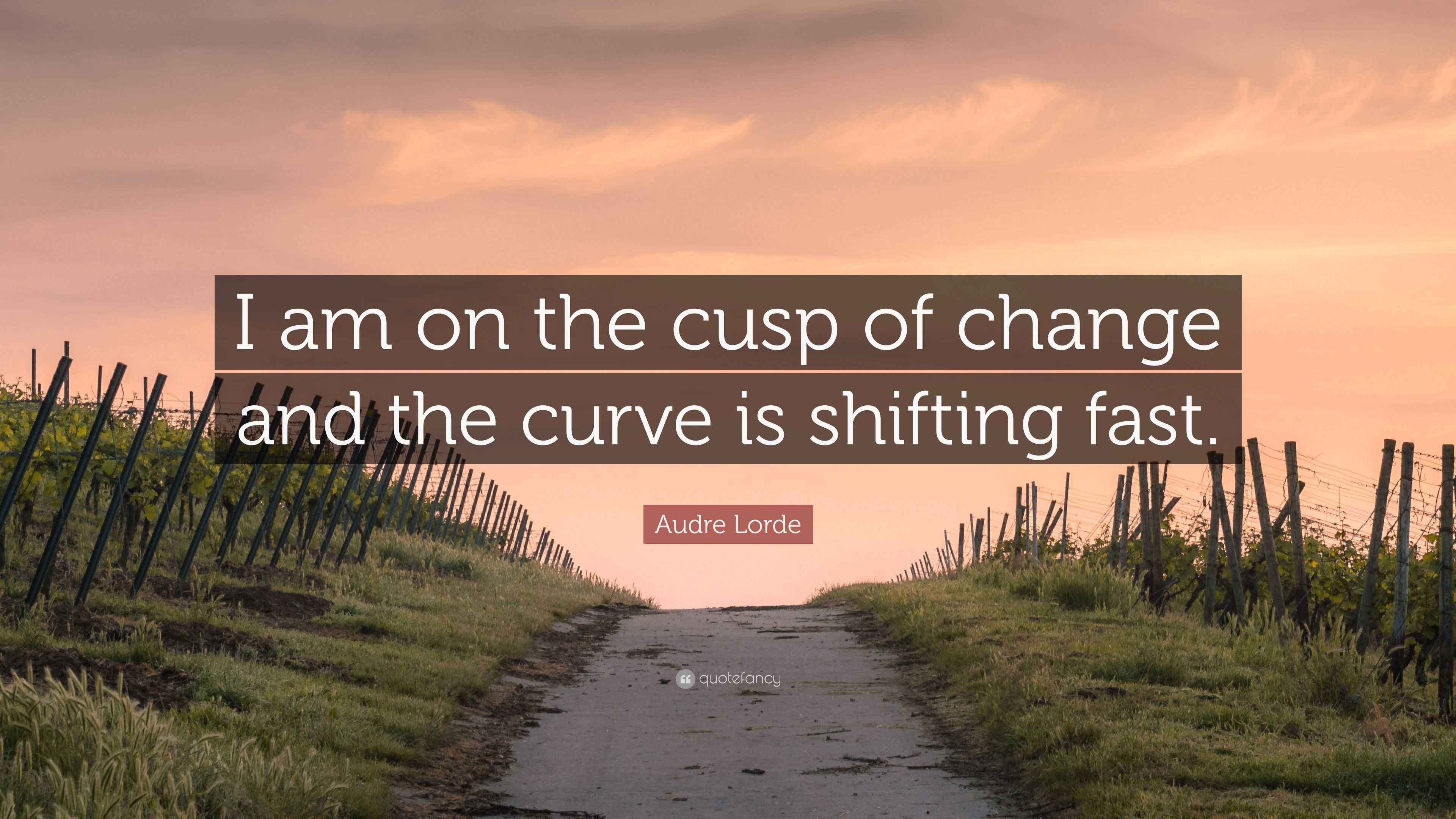 Audre Lorde Quote: “I am on the cusp of change and the curve is ...