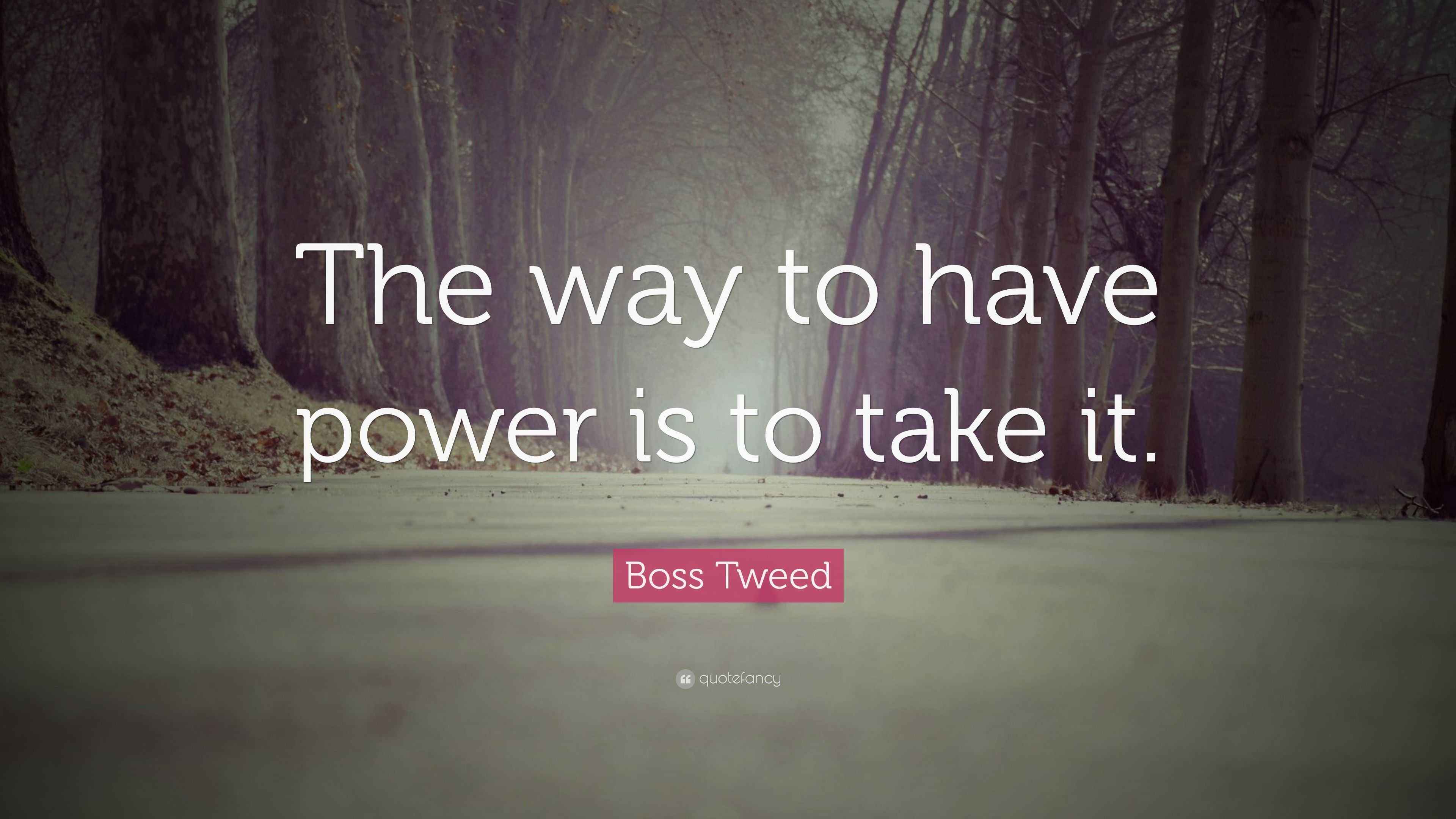 Boss Tweed Quote: “The way to have power is to take it.”