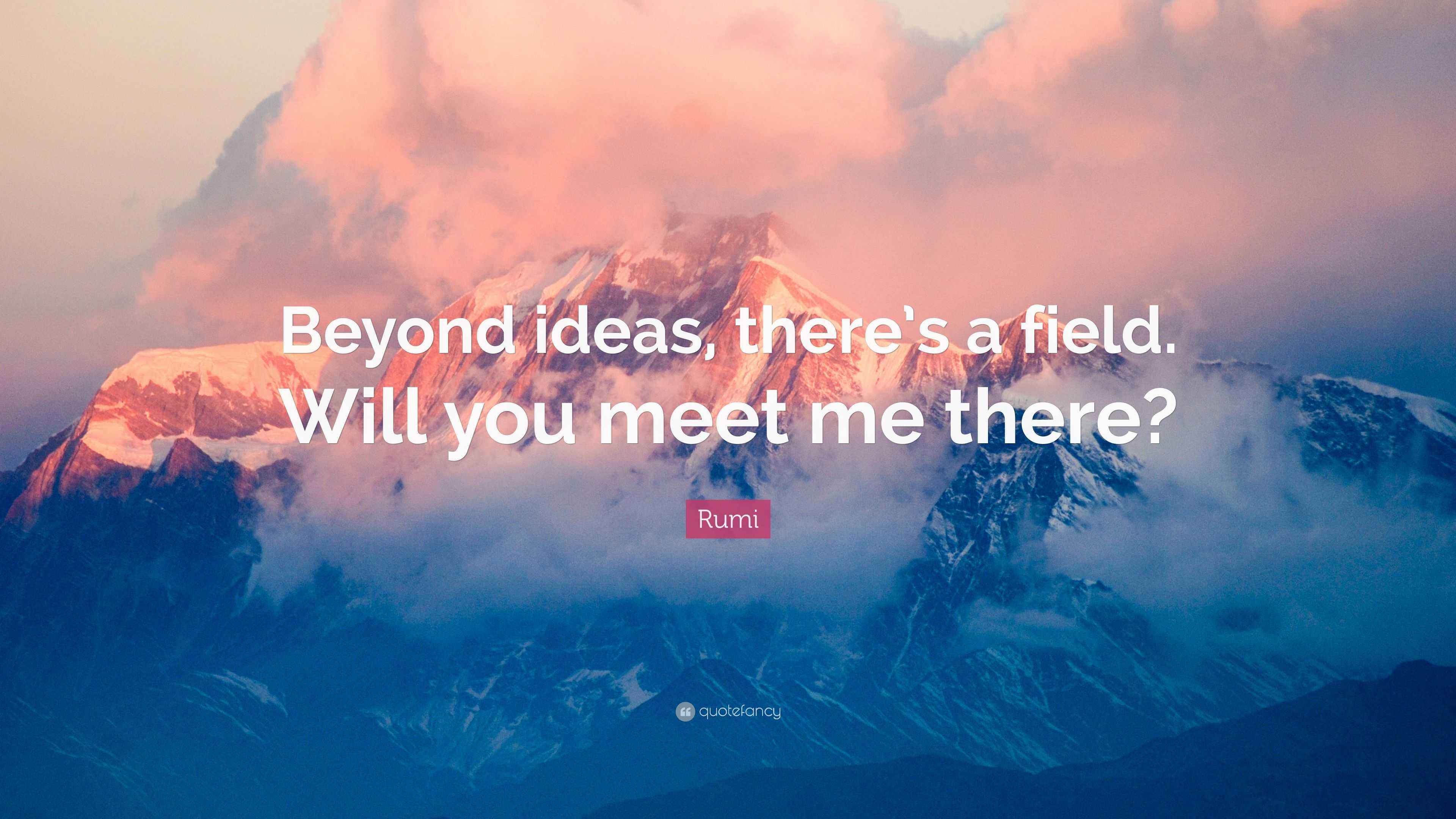 Rumi Quote: “Beyond ideas, there’s a field. Will you meet me there?”