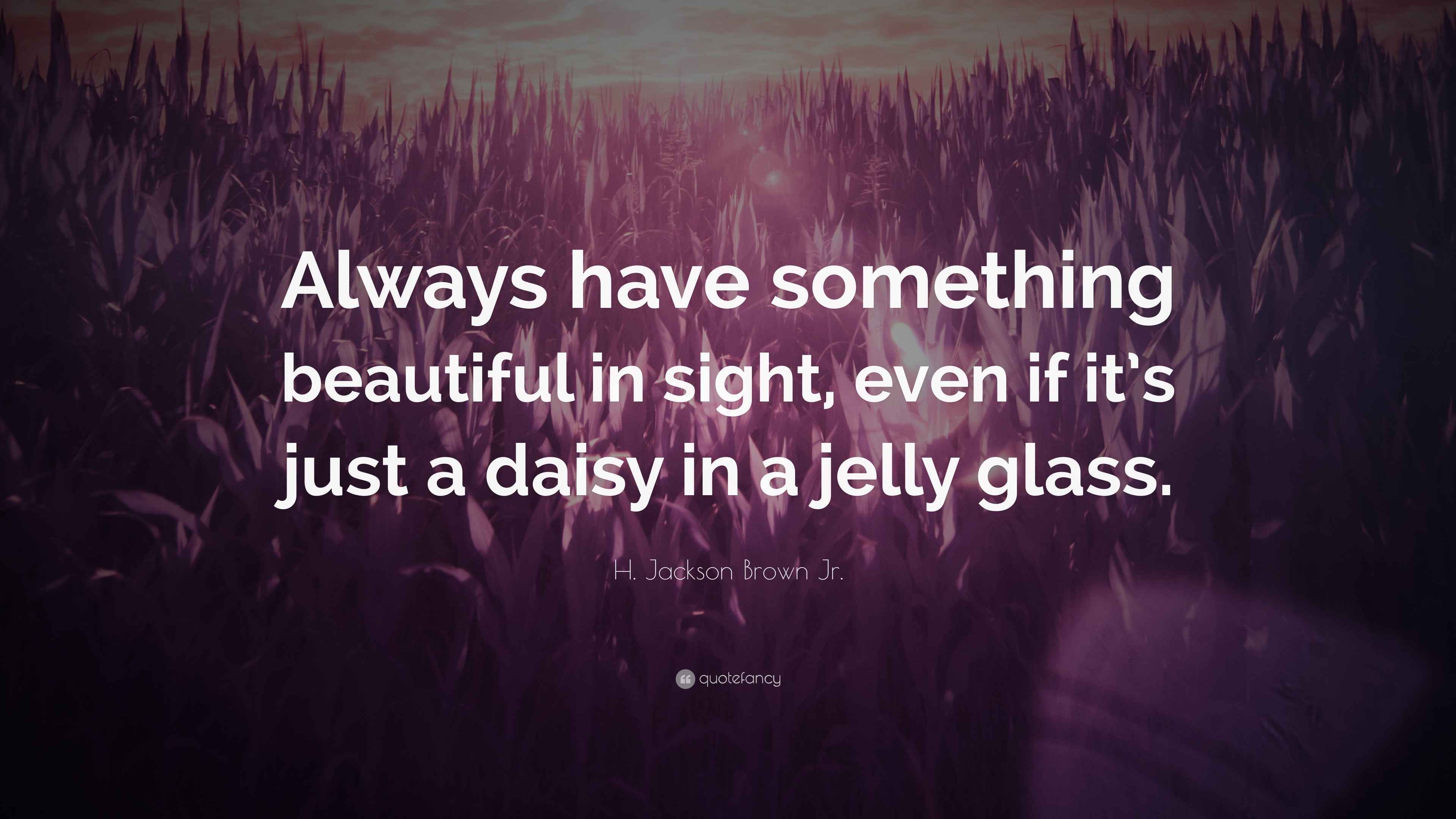 H. Jackson Brown Jr. Quote: “Always have something beautiful in sight ...