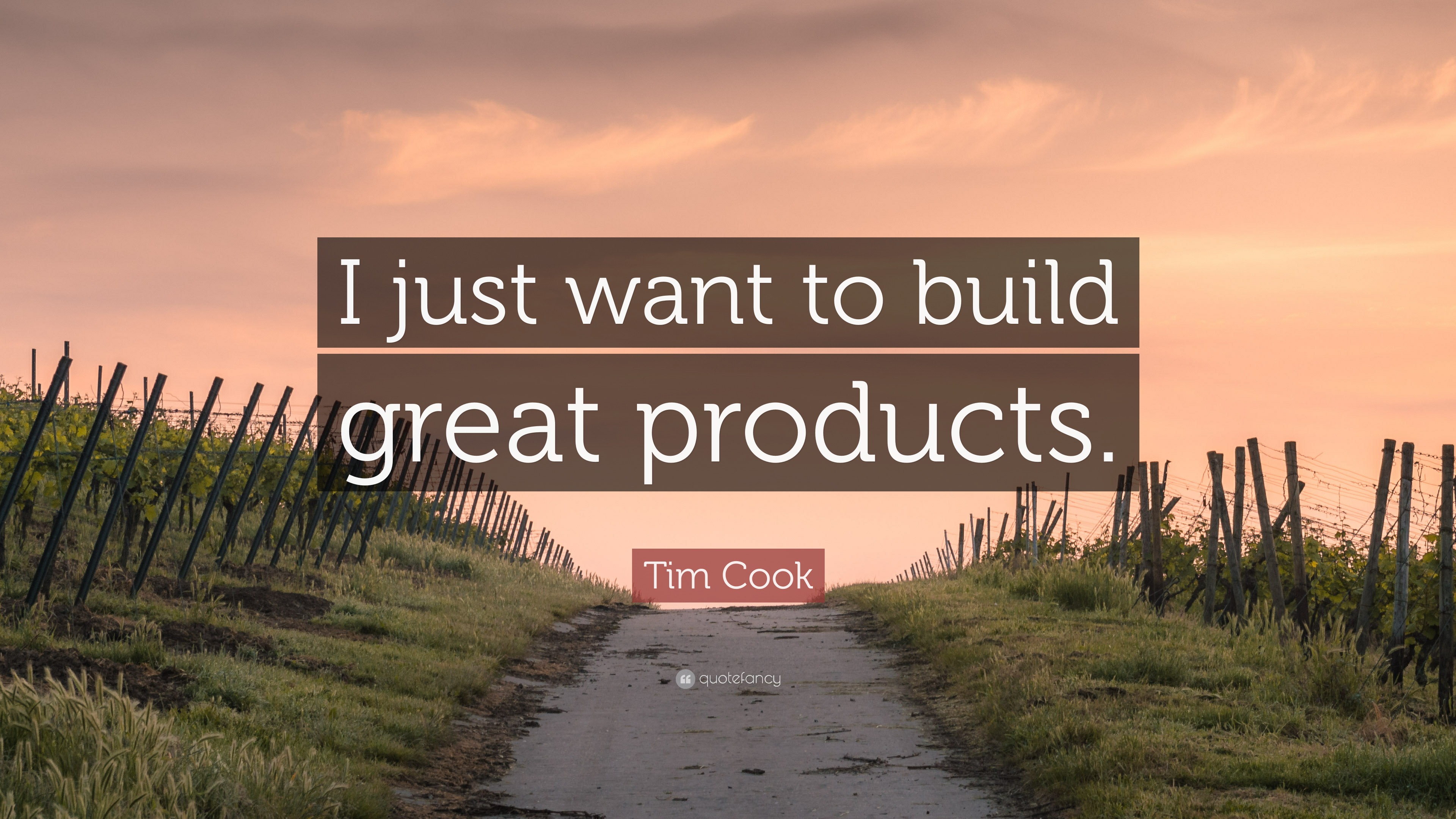 Tim Cook Quote: “I just want to build great products.”