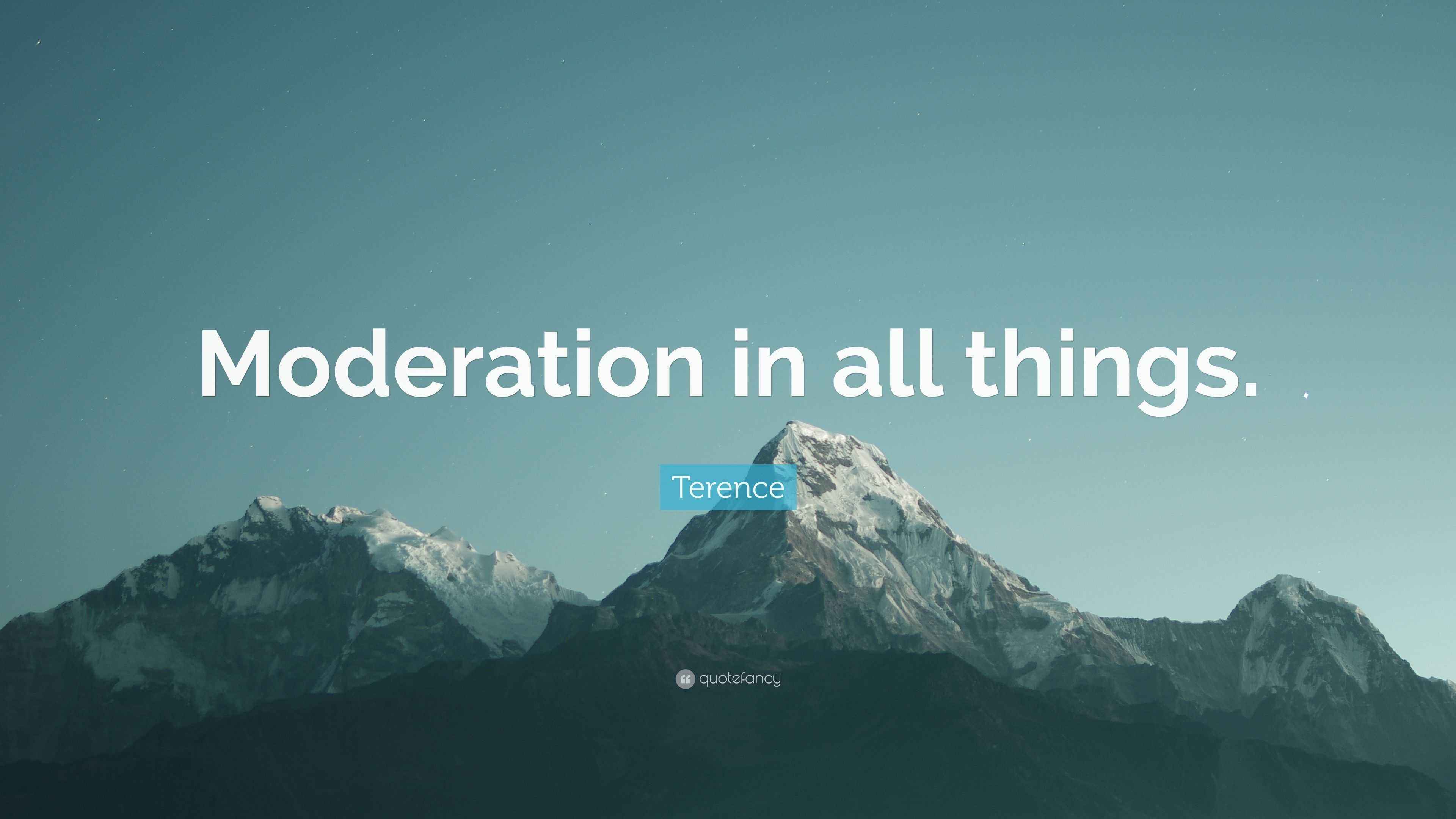 Terence Quote: “Moderation in all things.”