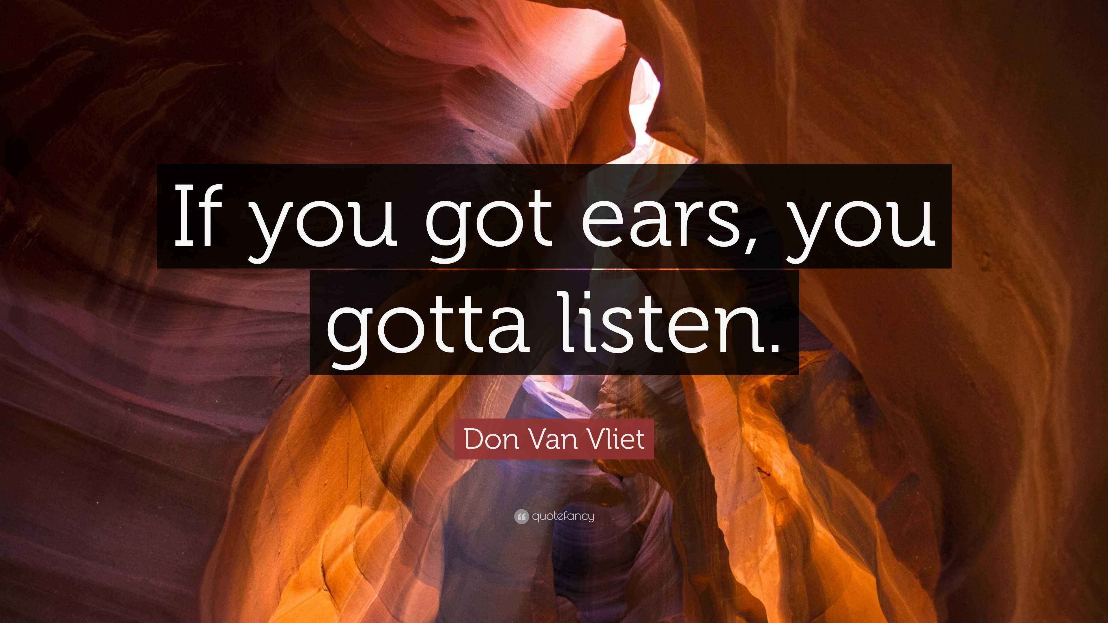 Don Van Vliet Quote: “If you got ears, you gotta listen.”