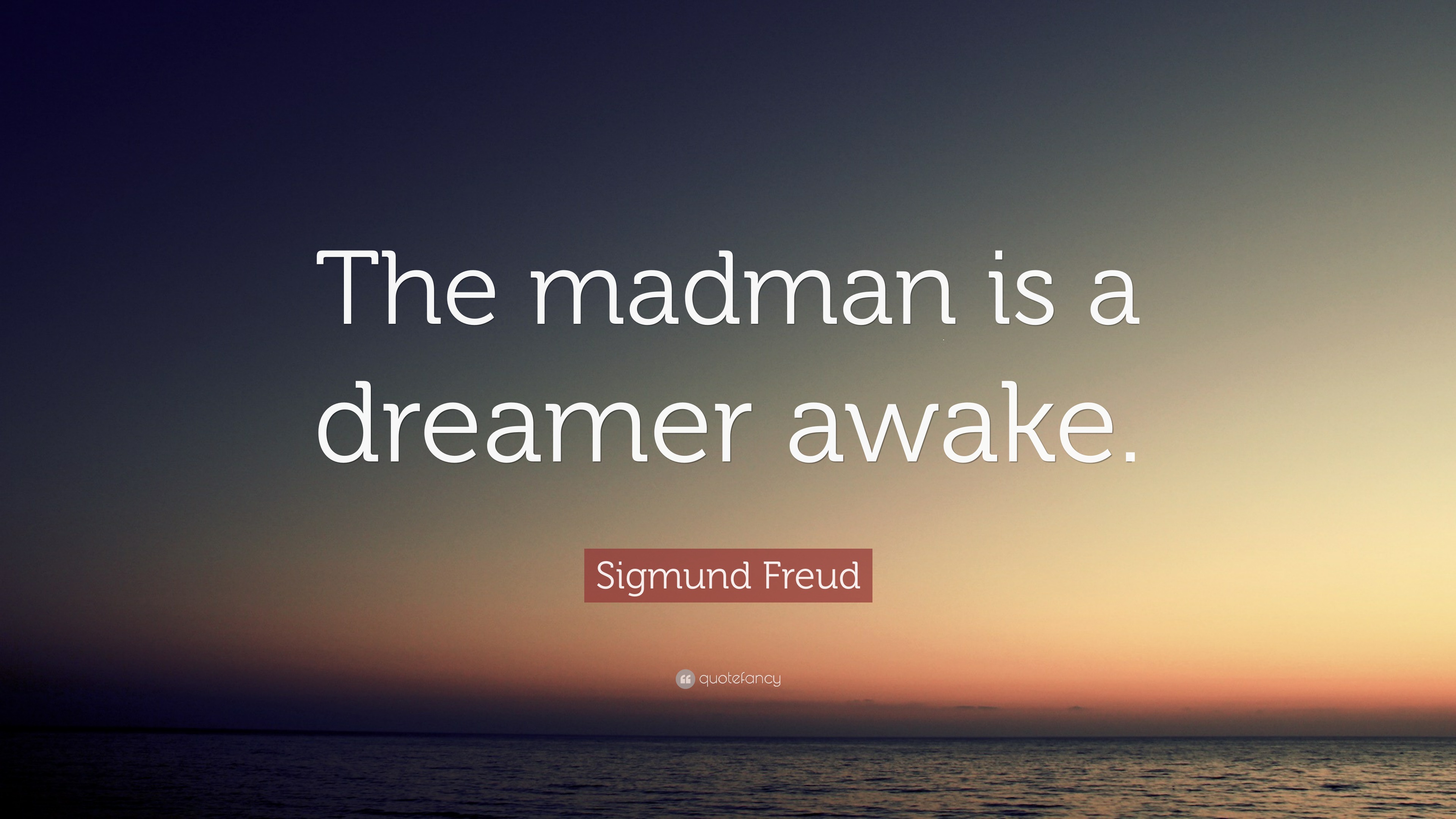 Sigmund Freud Quote: “The madman is a dreamer awake.”