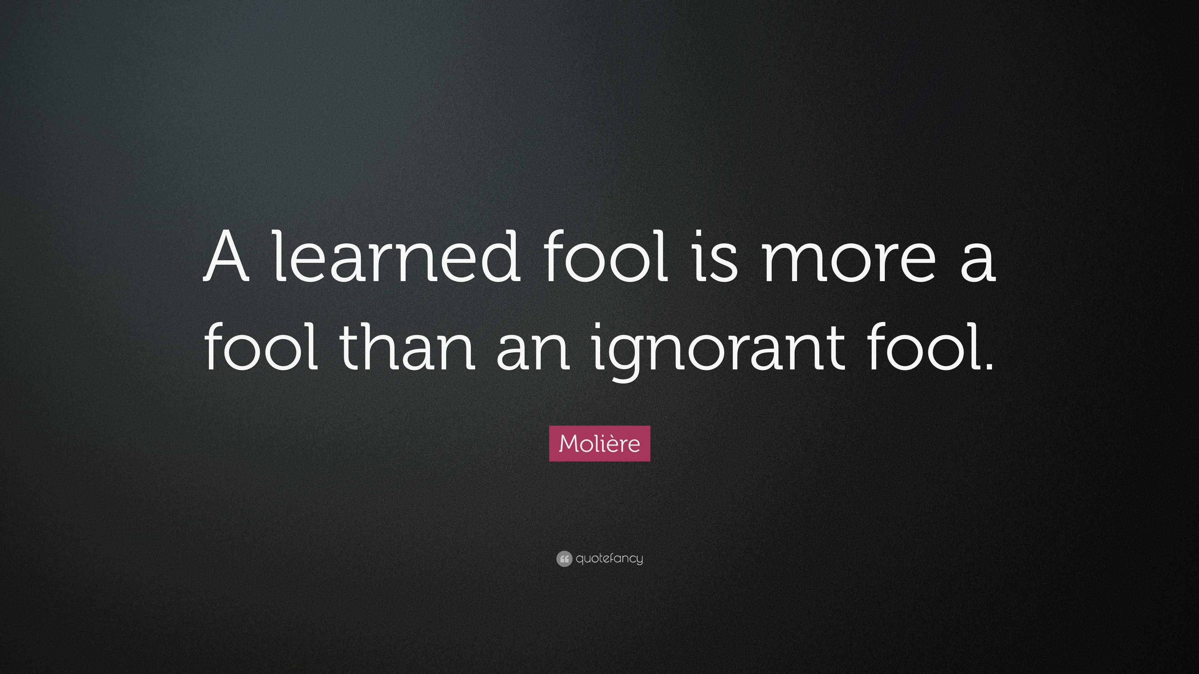 Molière Quote: “A learned fool is more a fool than an ignorant fool.”