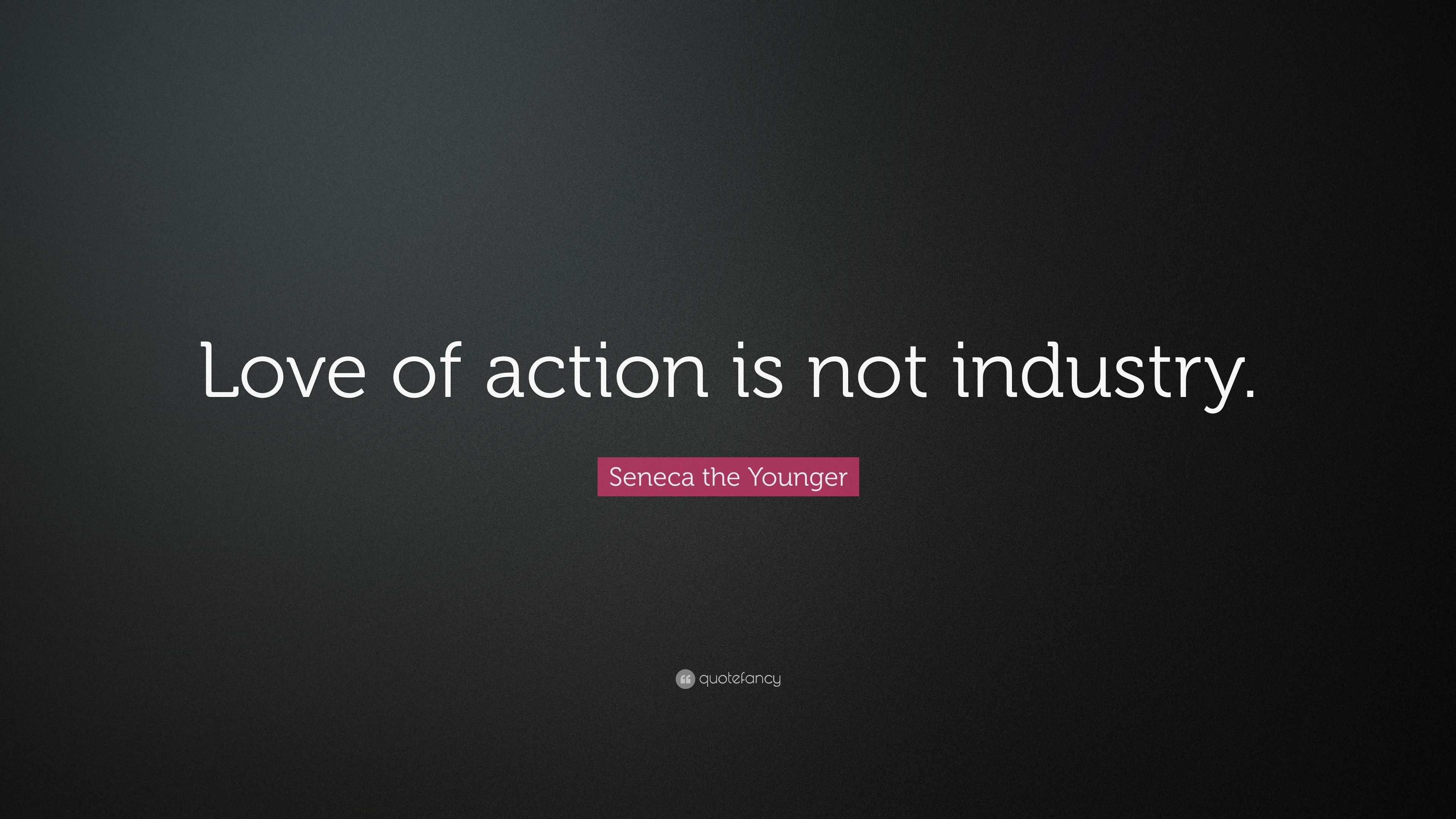 Seneca the Younger Quote: “Love of action is not industry.”