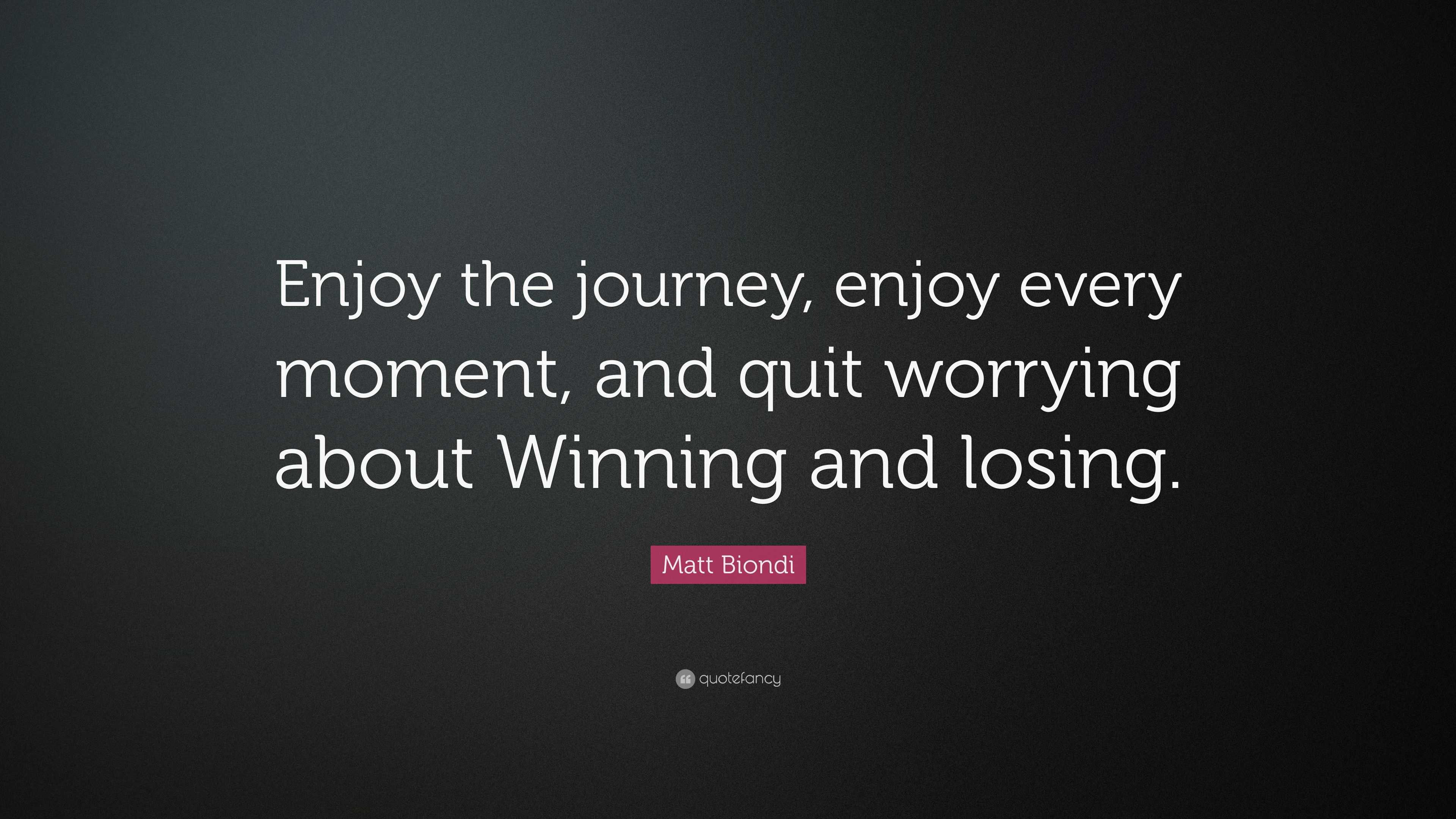 Matt Biondi Quote: “Enjoy the journey, enjoy every moment, and quit ...