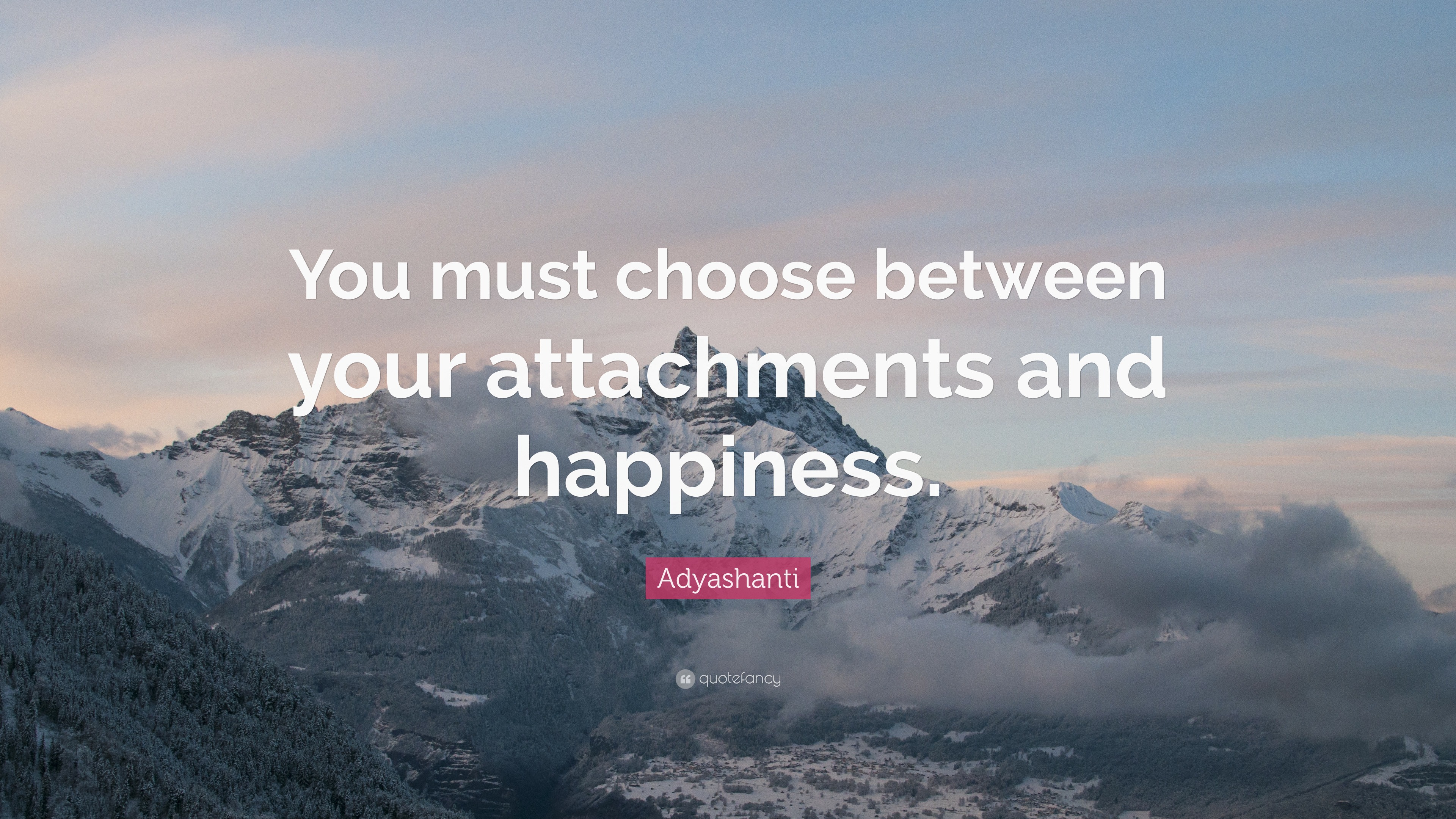 Adyashanti Quote: “You must choose between your attachments and happiness.”