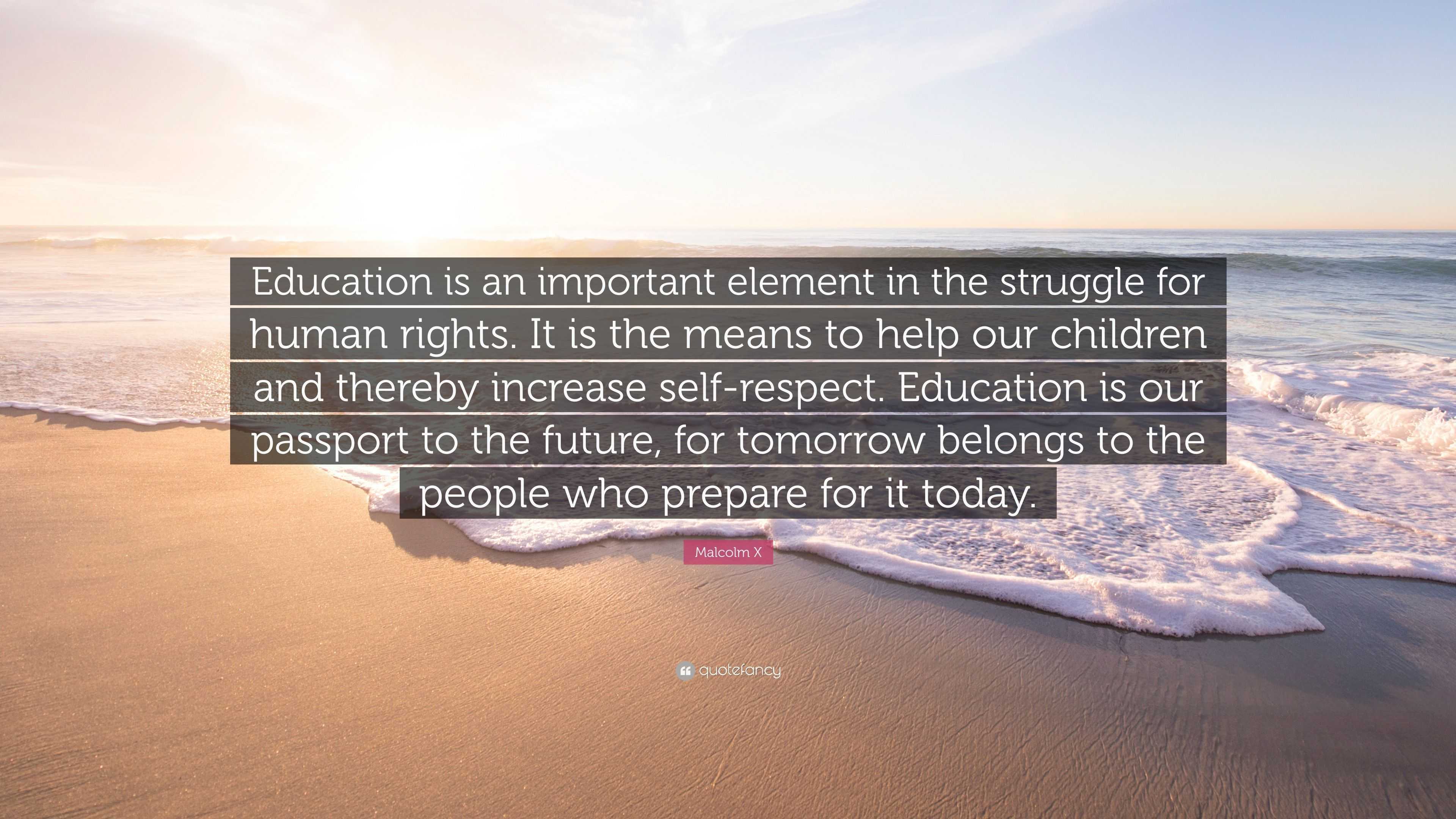 Malcolm X Quote: “Education is an important element in the struggle for ...