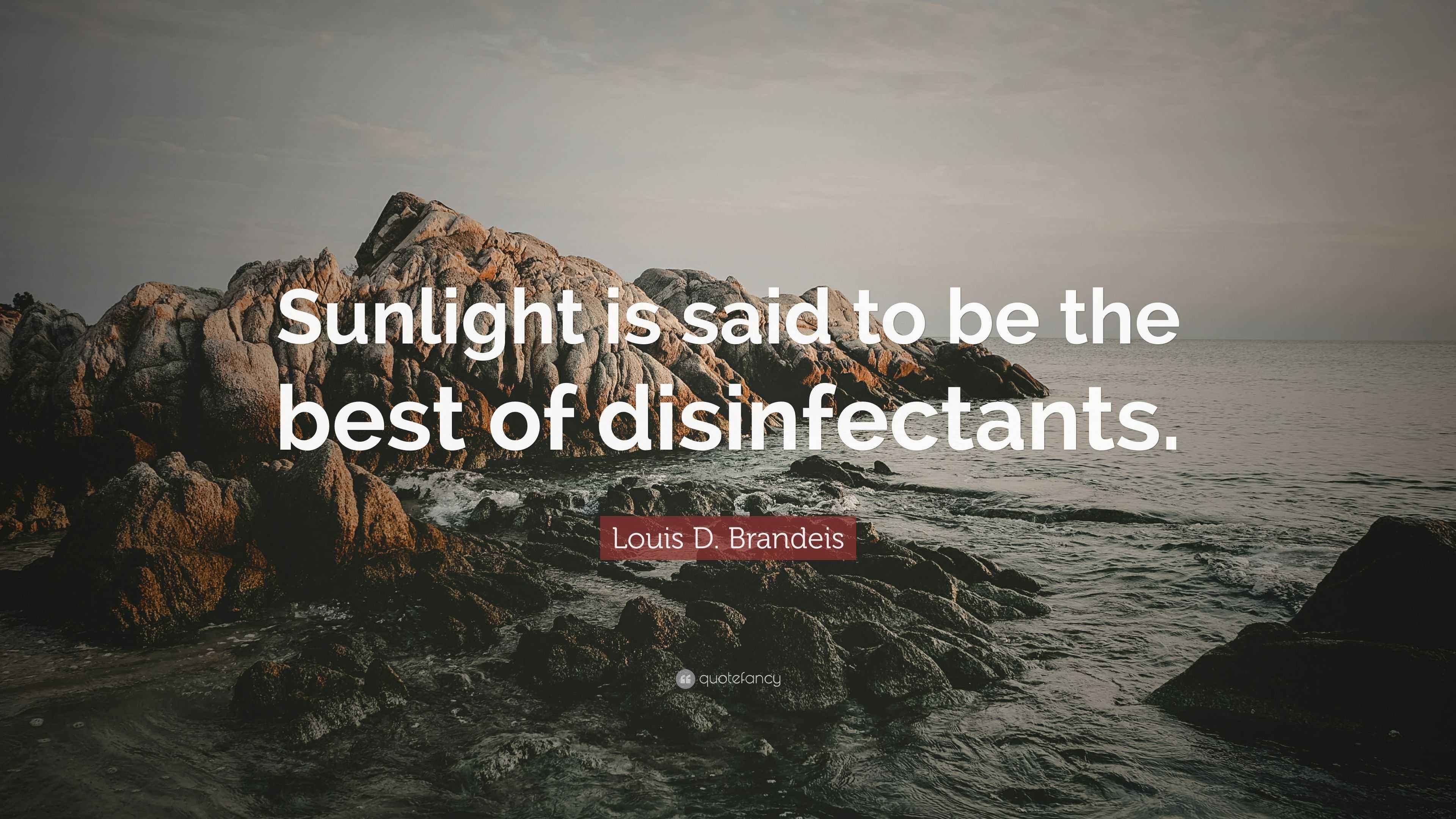 Louis D. Brandeis Quote: “Sunlight is said to be the best of ...