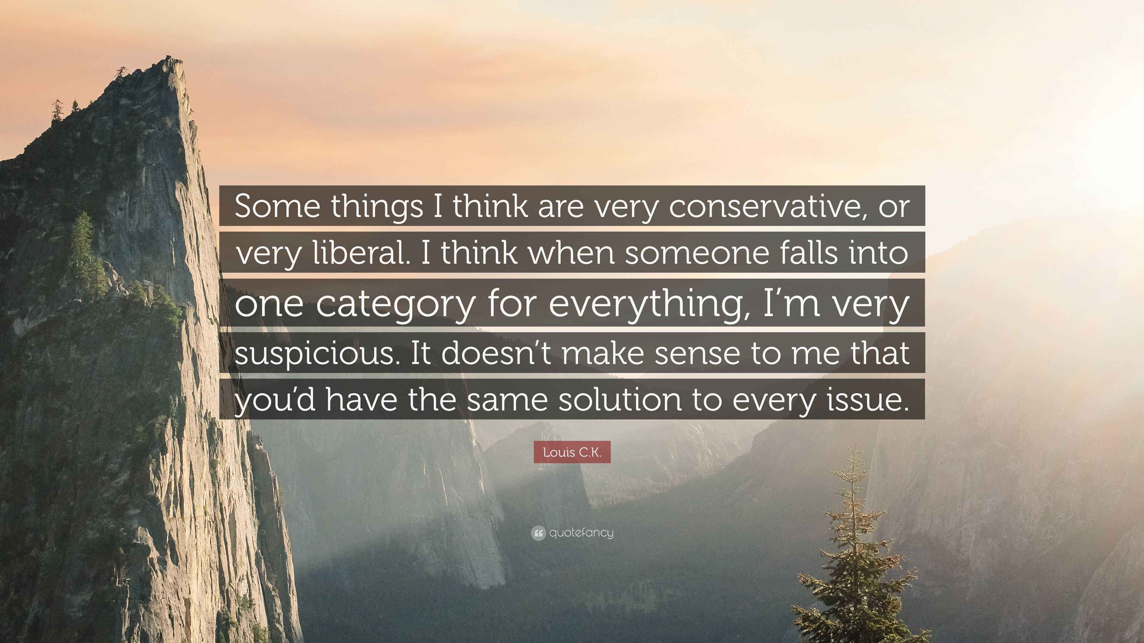 Louis C.K. Quote: “Some things I think are very conservative, or very ...
