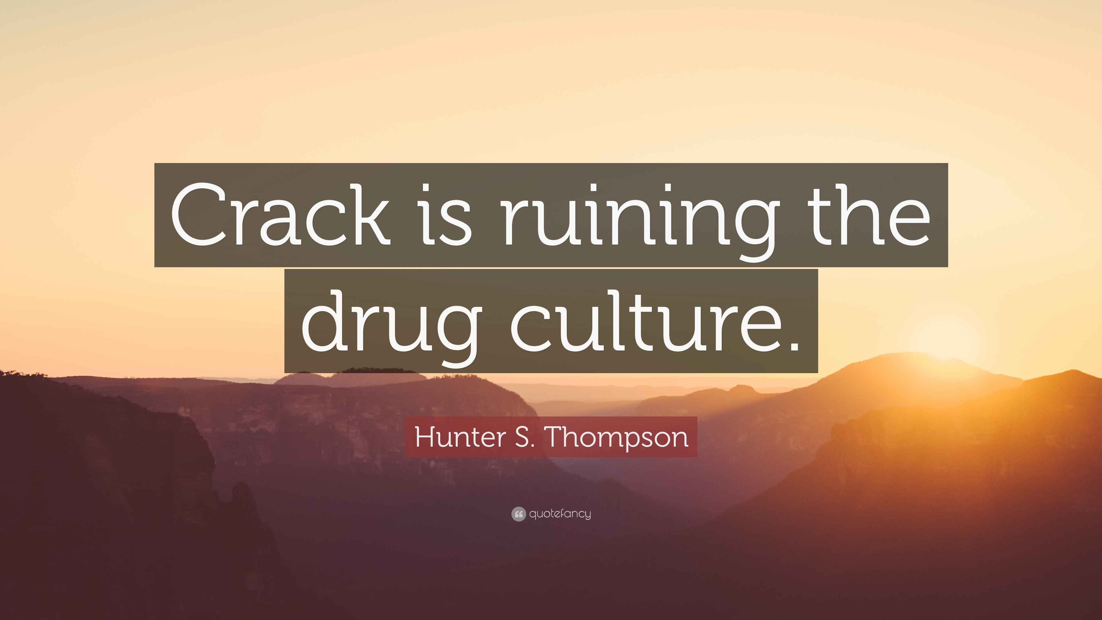 Hunter S. Thompson Quote: “Crack is ruining the drug culture.”