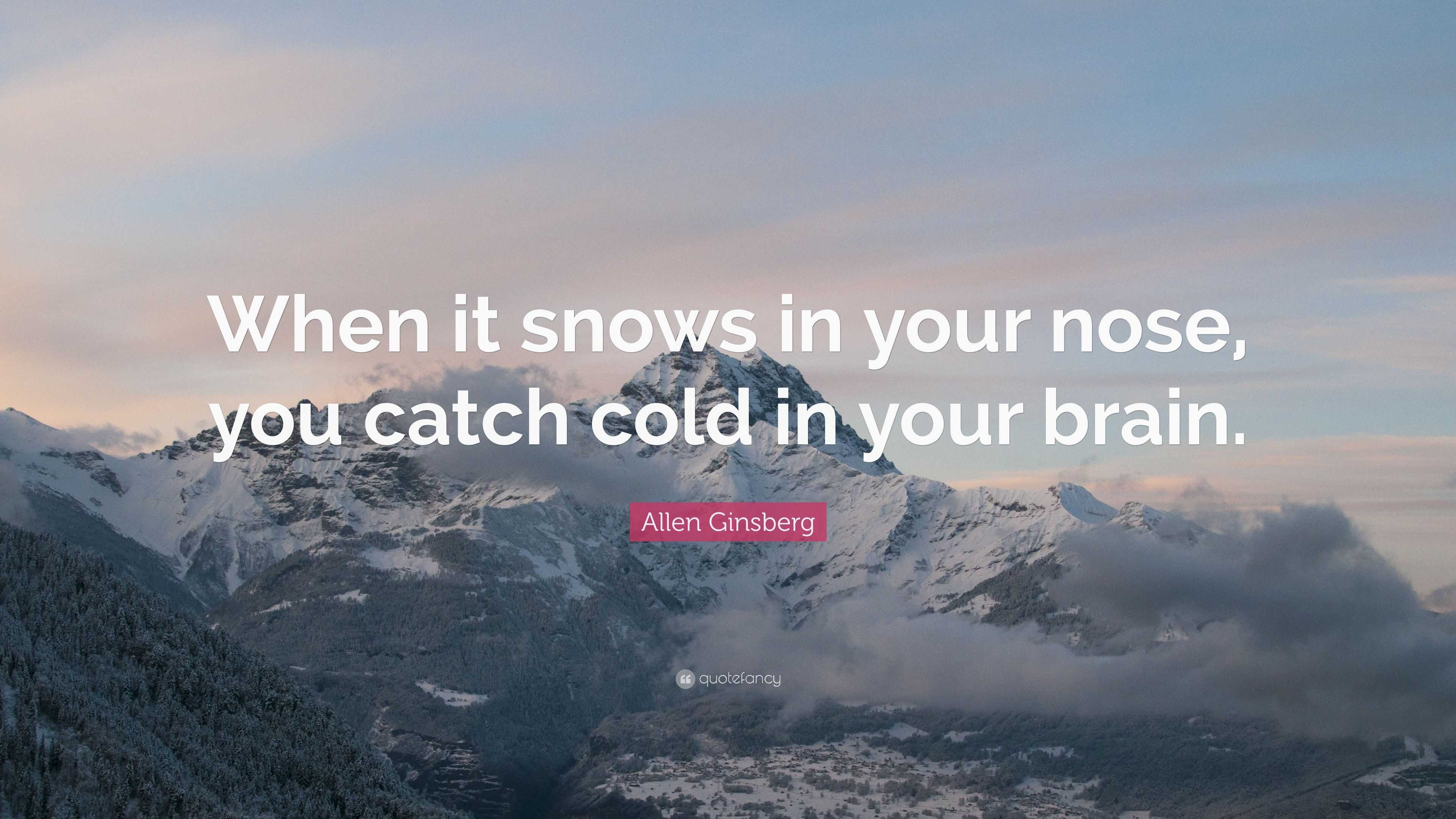 Allen Ginsberg Quote: “When it snows in your nose, you catch cold in ...
