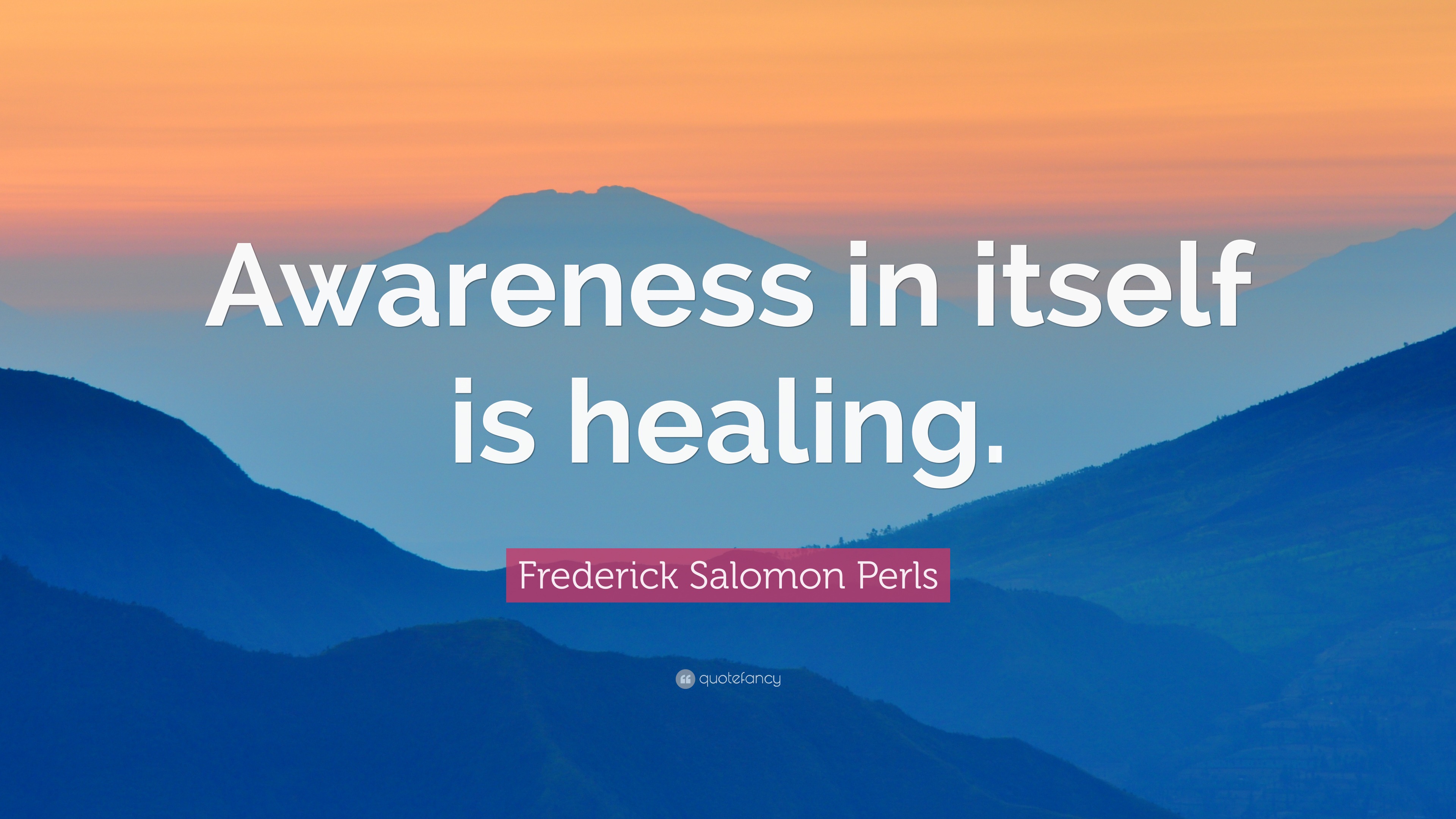 Frederick Salomon Perls Quote: “Awareness in itself is healing.”