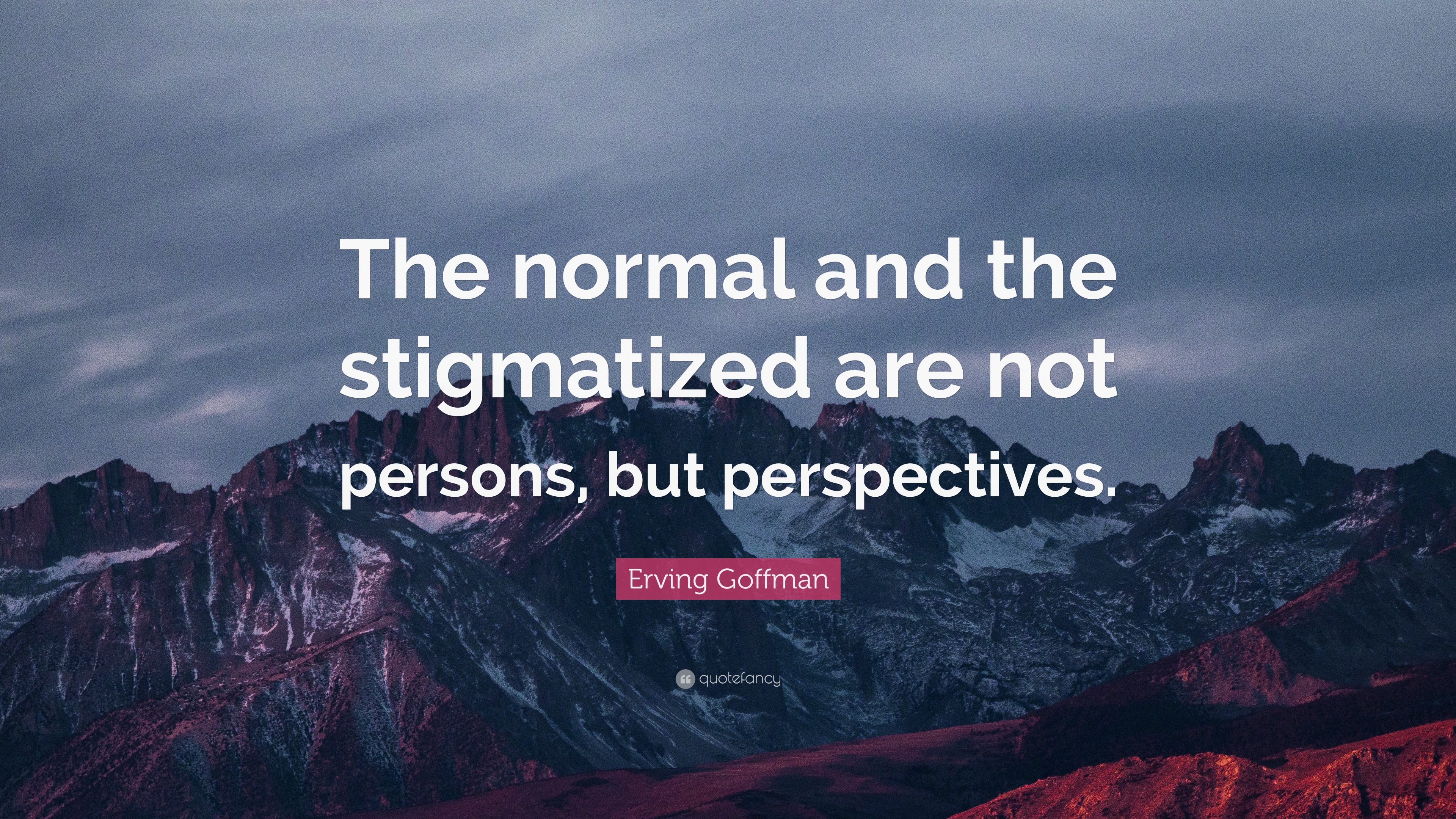 Erving Goffman Quote: “The normal and the stigmatized are not persons ...