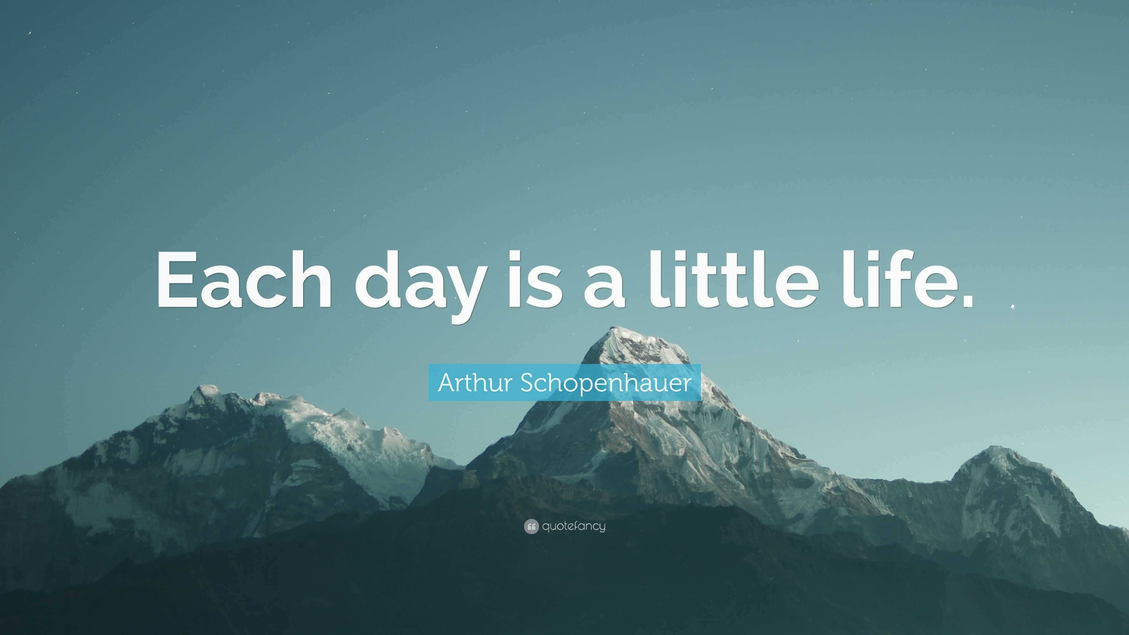 Arthur Schopenhauer Quote: “Each day is a little life.”