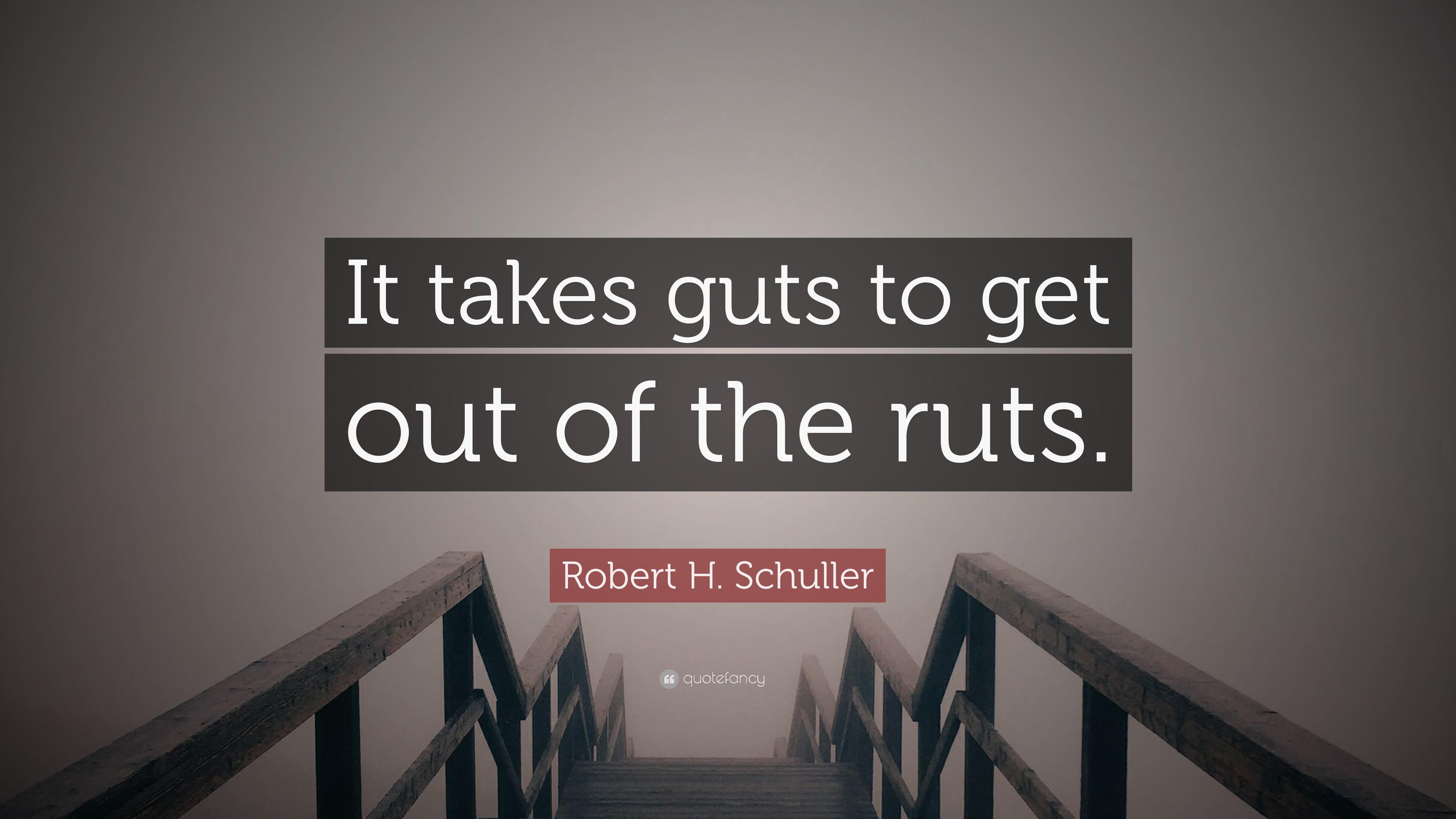 Robert H. Schuller Quote: “It takes guts to get out of the ruts.”