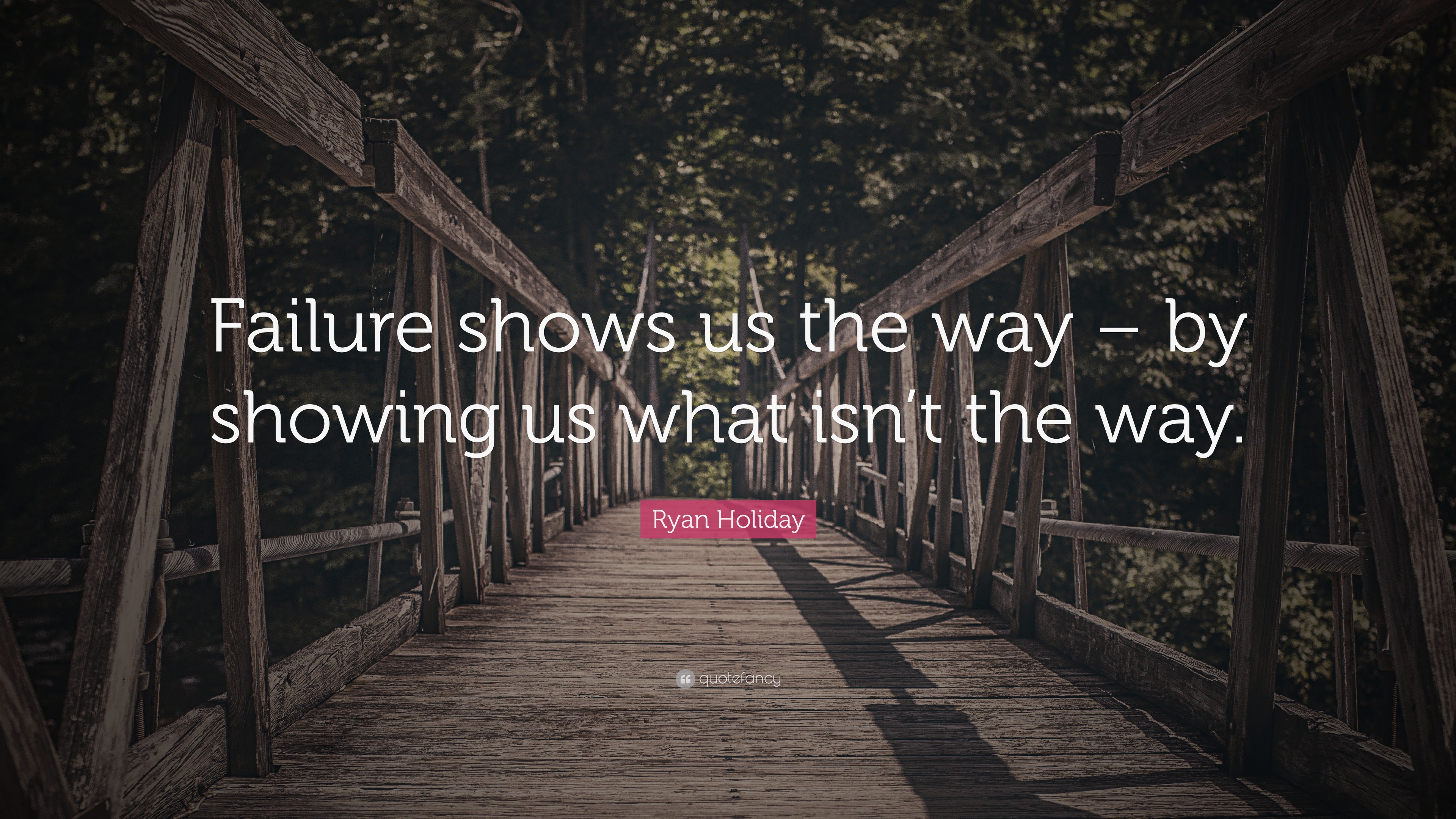 Ryan Holiday Quote: “Failure shows us the way – by showing us what isn ...