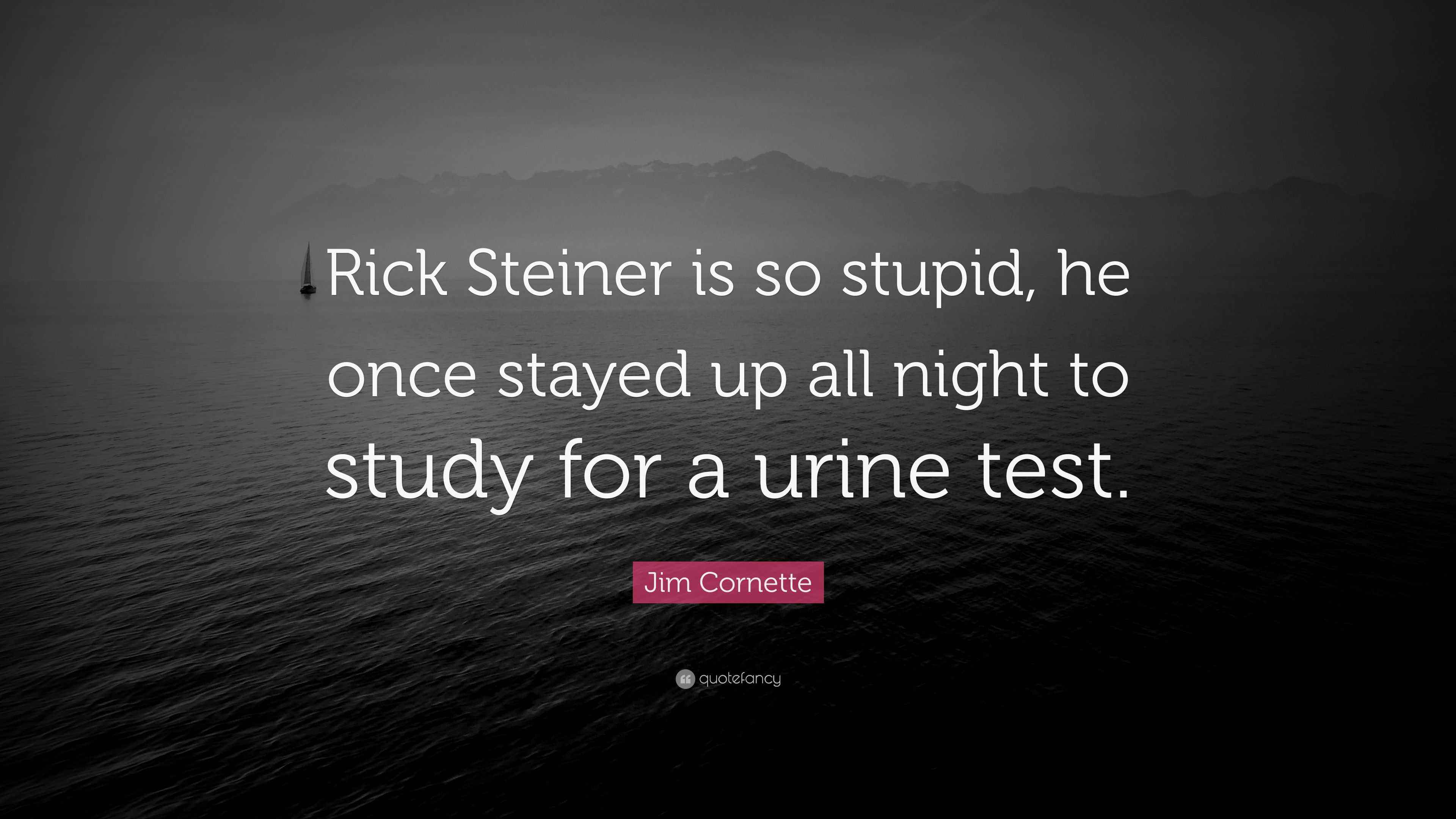Jim Cornette Quote: “Rick Steiner is so stupid, he once stayed up all ...