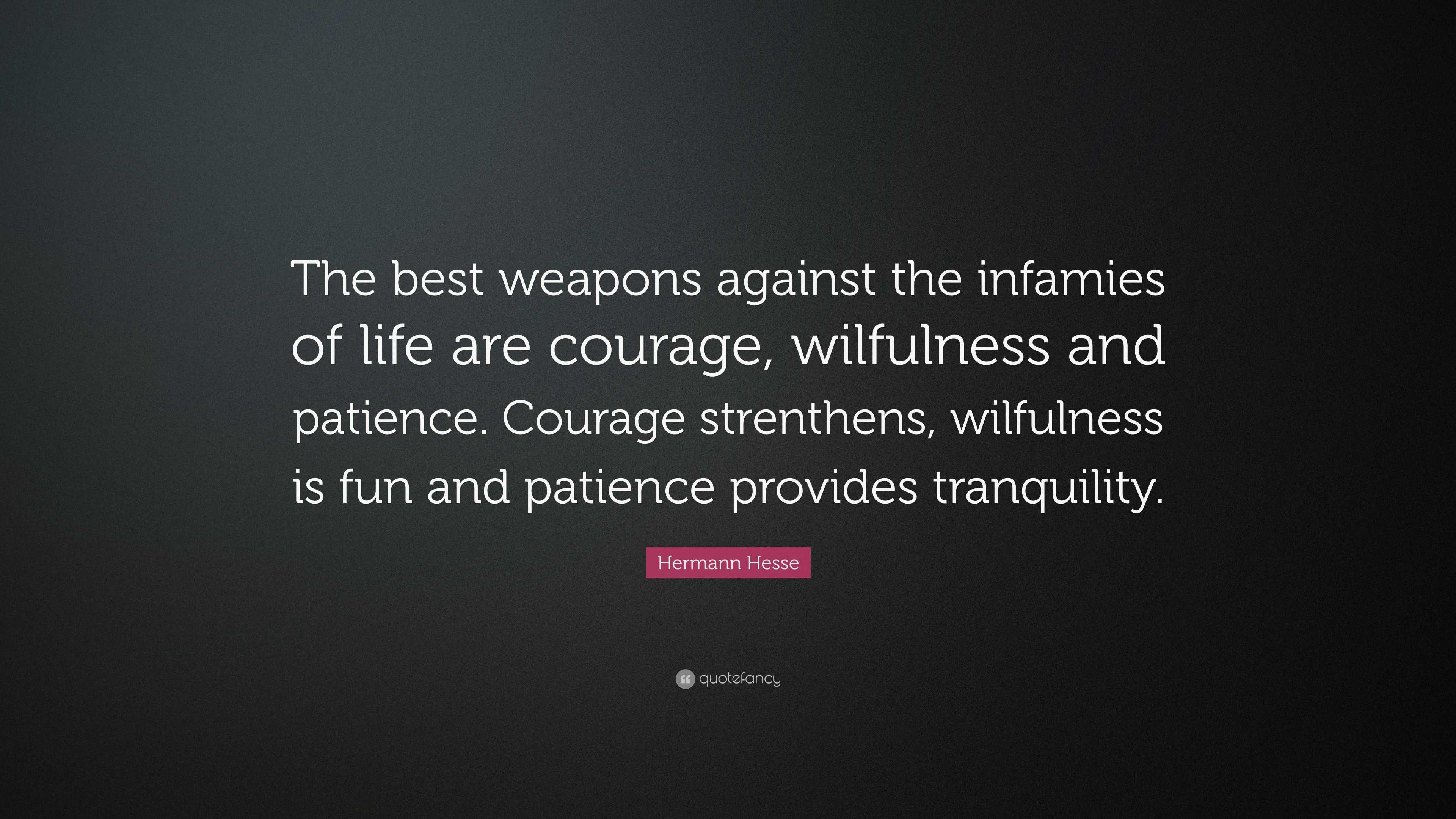 Hermann Hesse Quote: “The best weapons against the infamies of life are ...