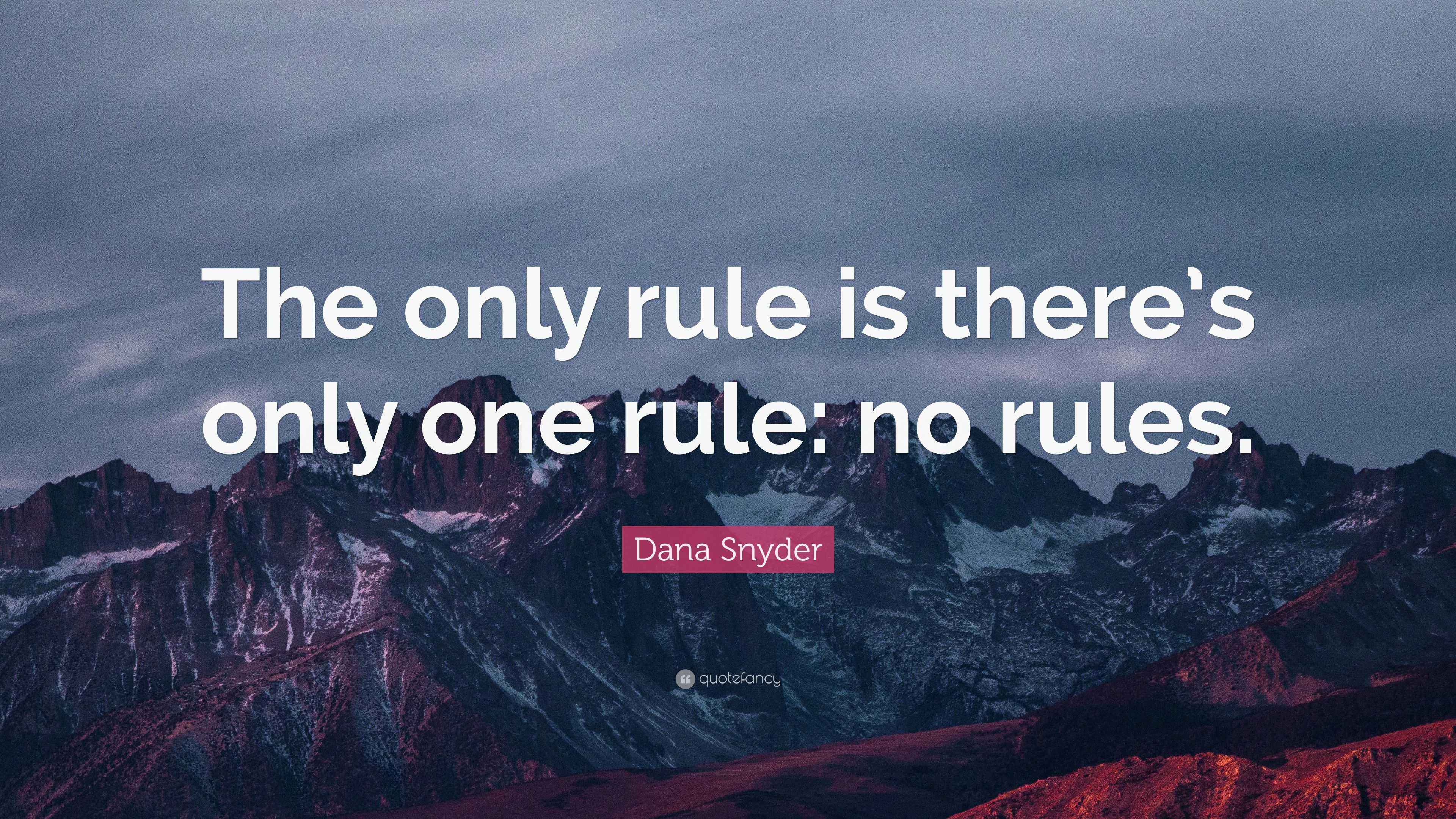 Dana Snyder Quote: “The only rule is there’s only one rule: no rules.”