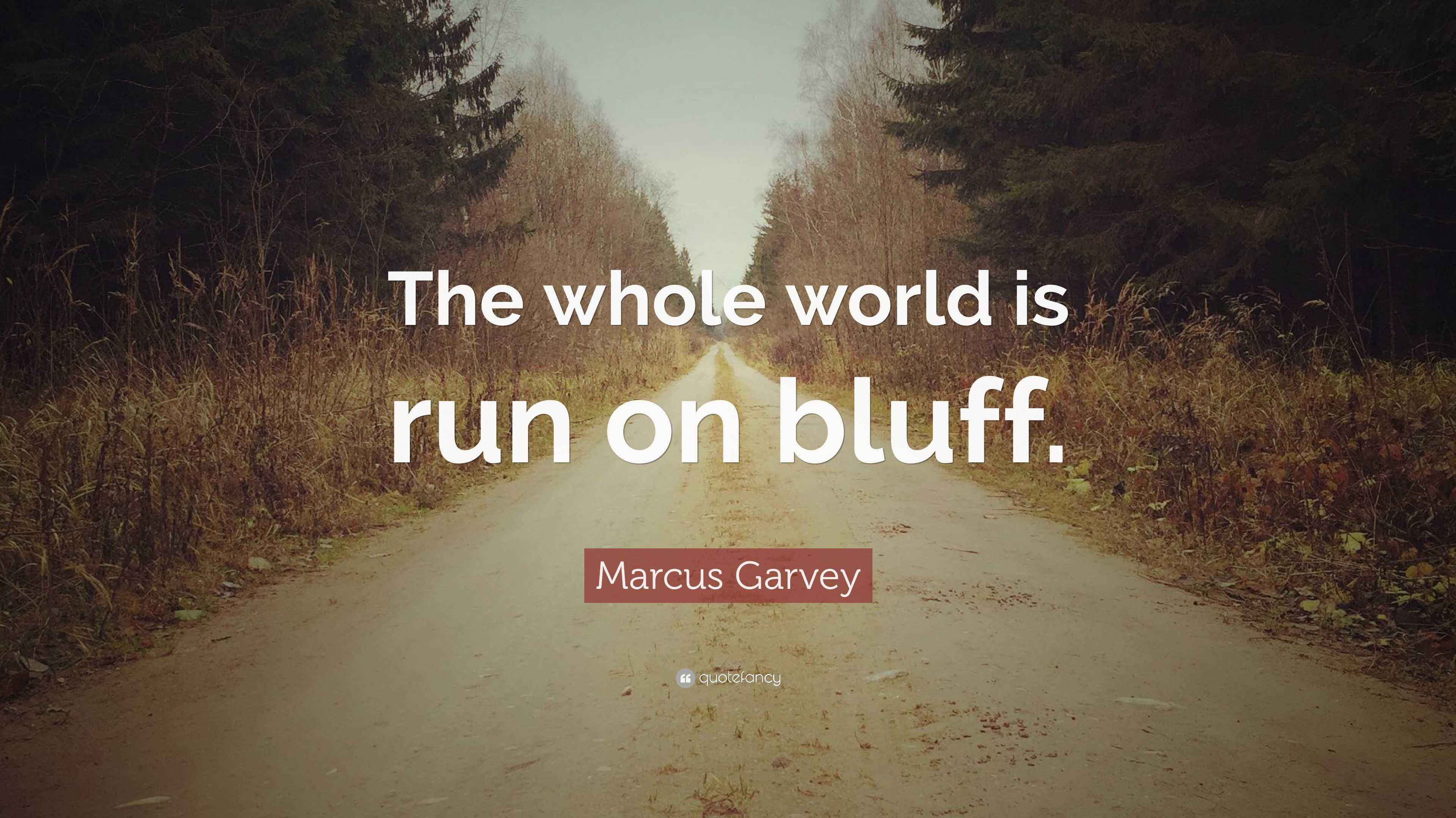 Marcus Garvey Quote: “The whole world is run on bluff.”