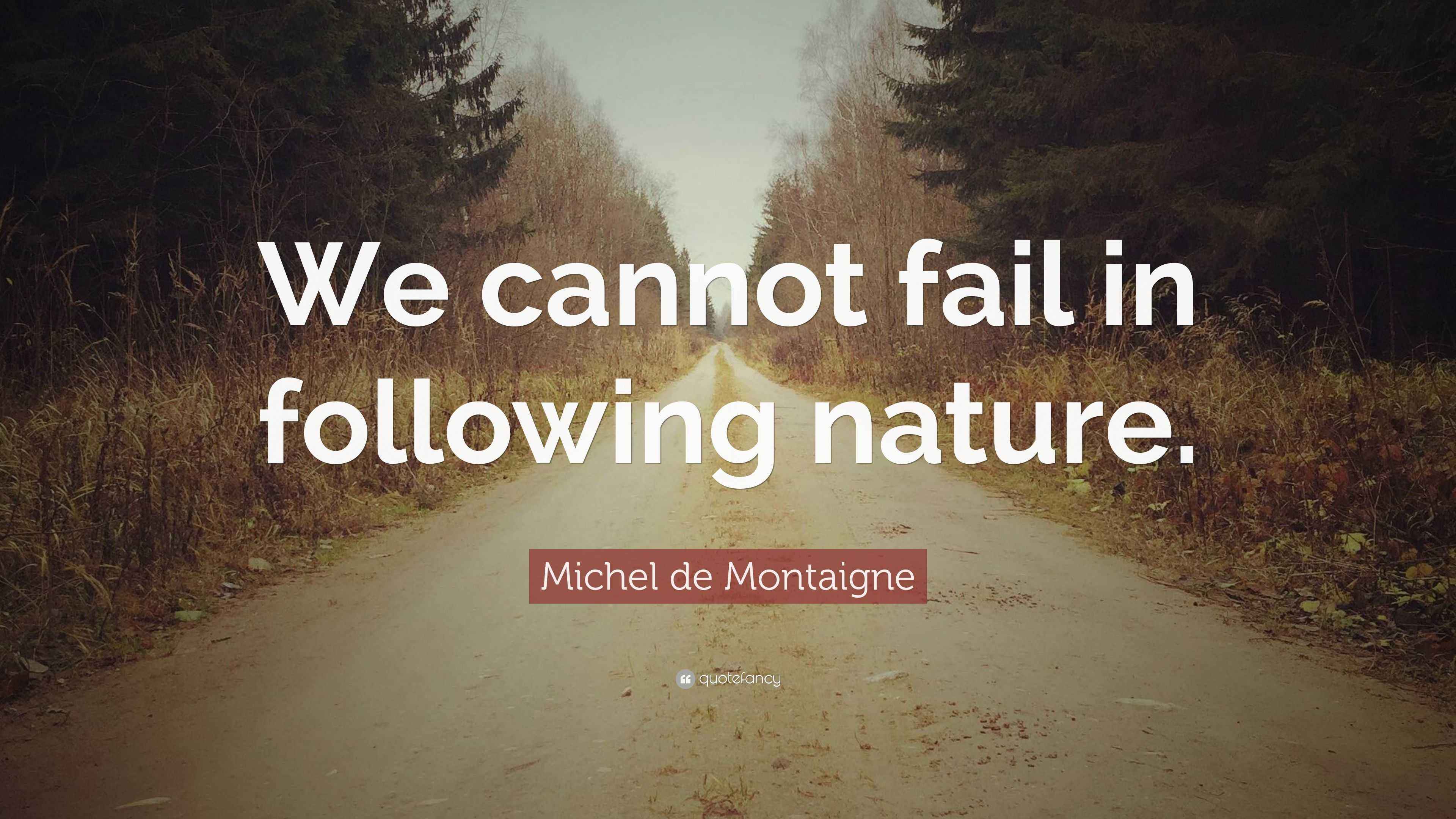 Michel de Montaigne Quote: “We cannot fail in following nature.”