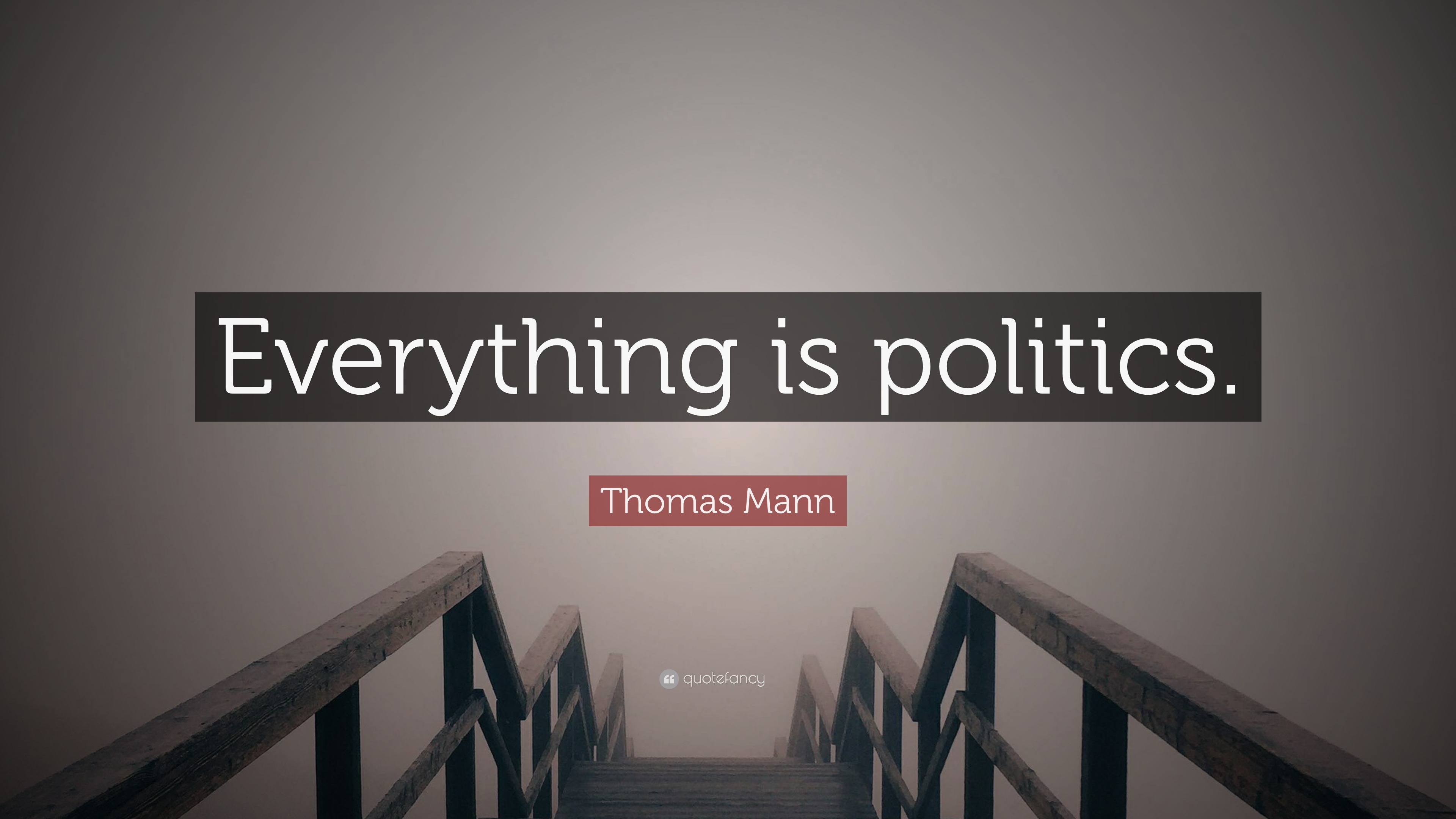Thomas Mann Quote: “Everything is politics.”