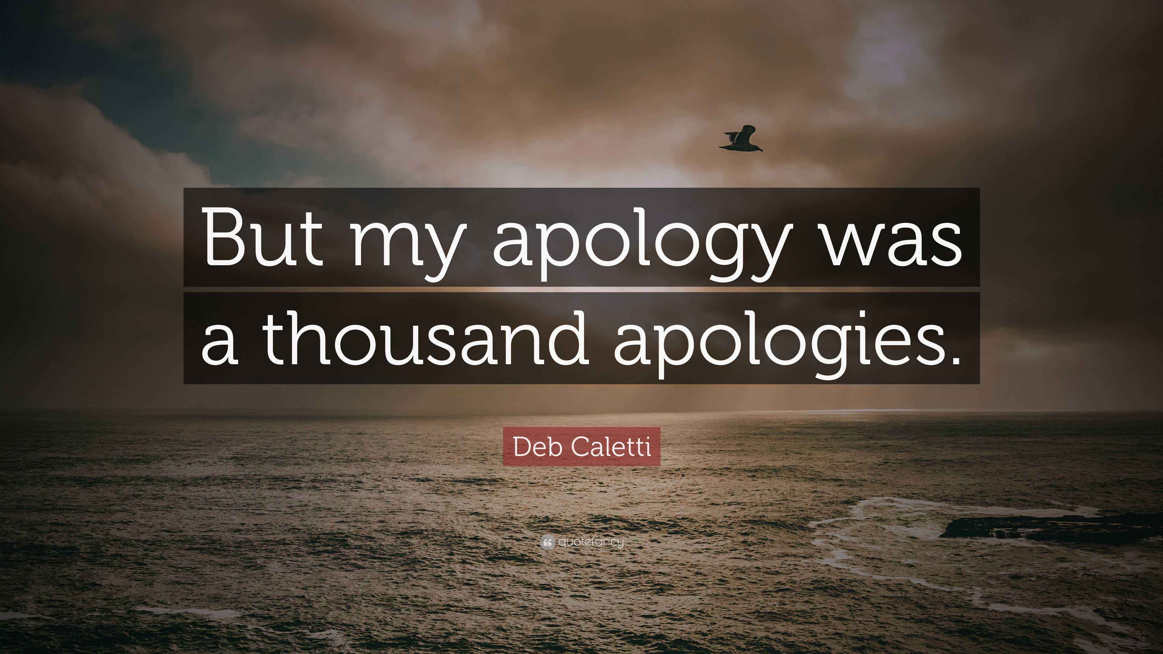 Deb Caletti Quote: “But my apology was a thousand apologies.”