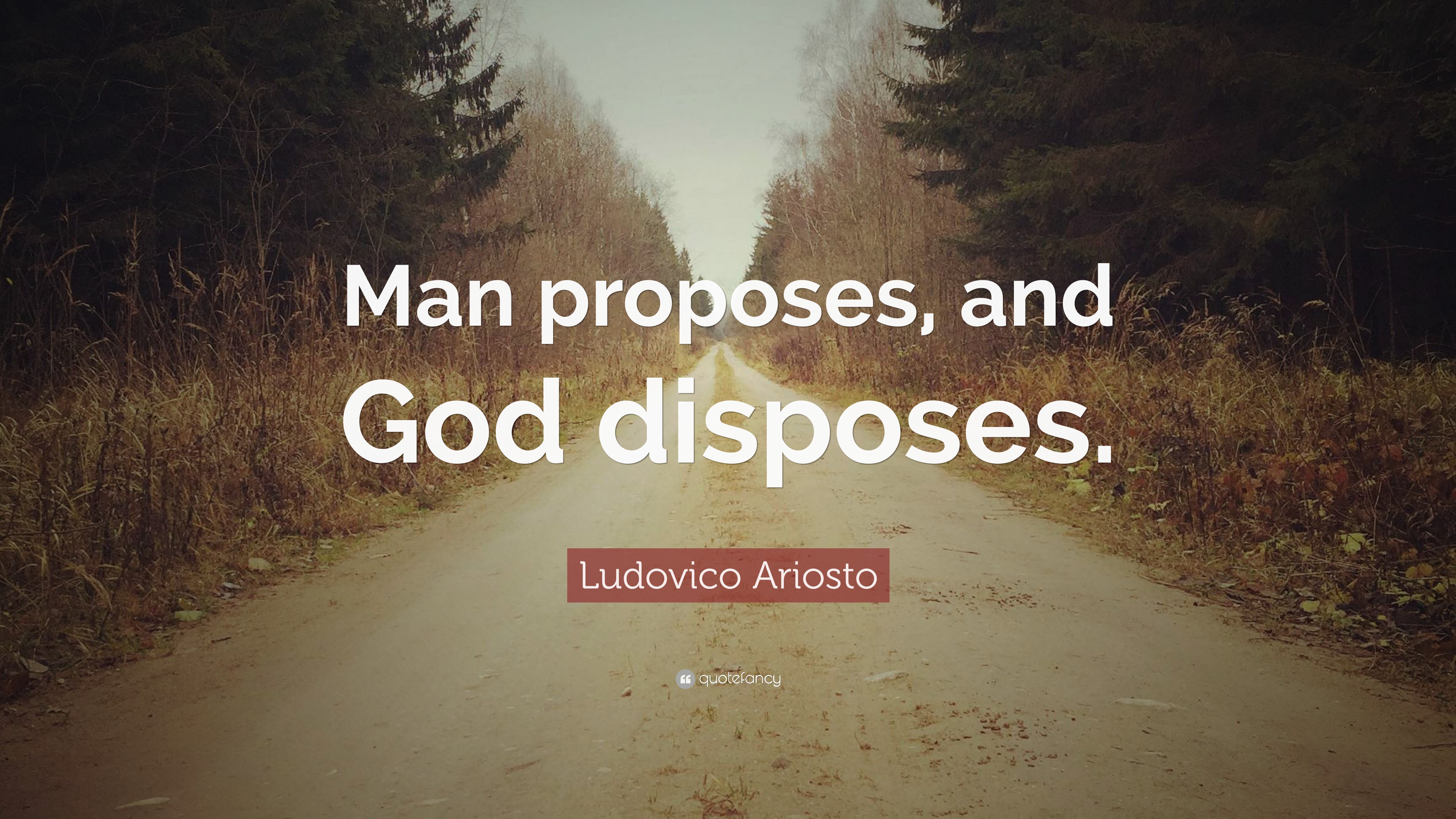 Ludovico Ariosto Quote: “Man proposes, and God disposes.”